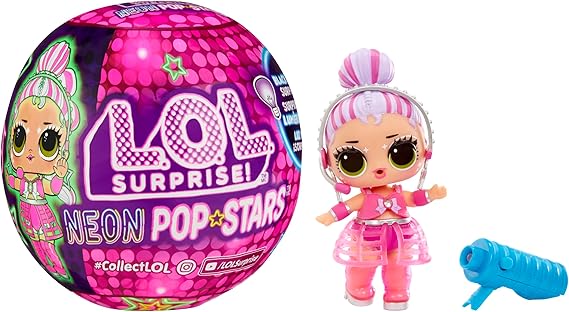 L.O.L. Surprise! Neon Pop Stars Tots - 1 Doll with Magical Blacklight ...