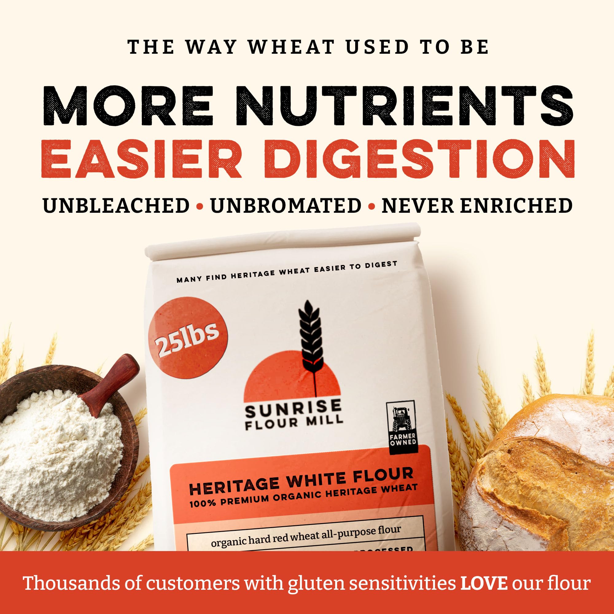 Snapklik.com : Sunrise Flour Mill Heritage Organic White Flour USDA ...