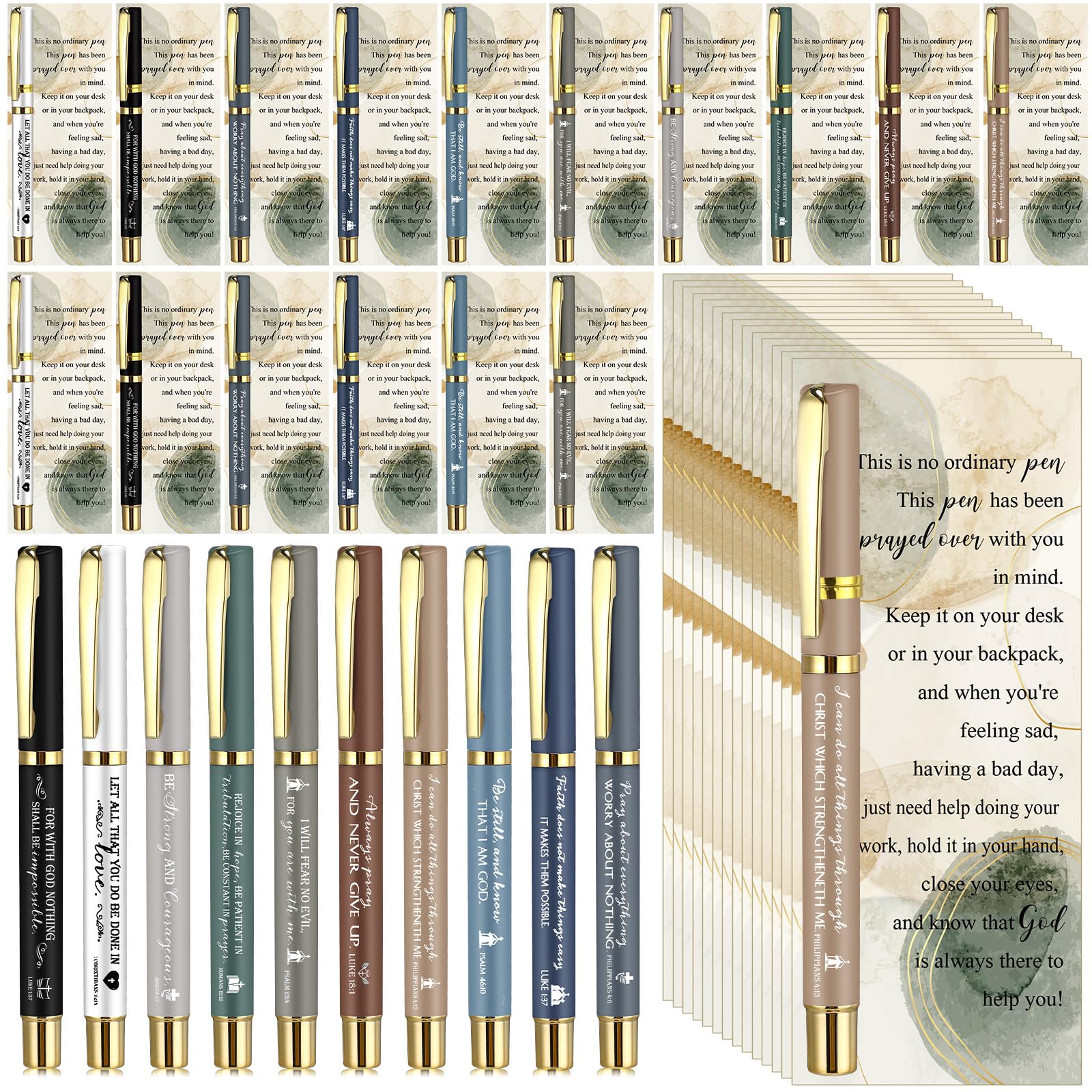 Amazon.com : Dunzoom 20 Sets Christian Pen Gift Inspirational Bible ...