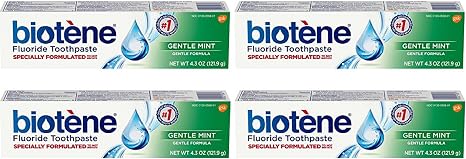 Amazon.com : Biotene Gentle Mint Fluoride Toothpaste 4.3 Oz (Pack of 4 ...