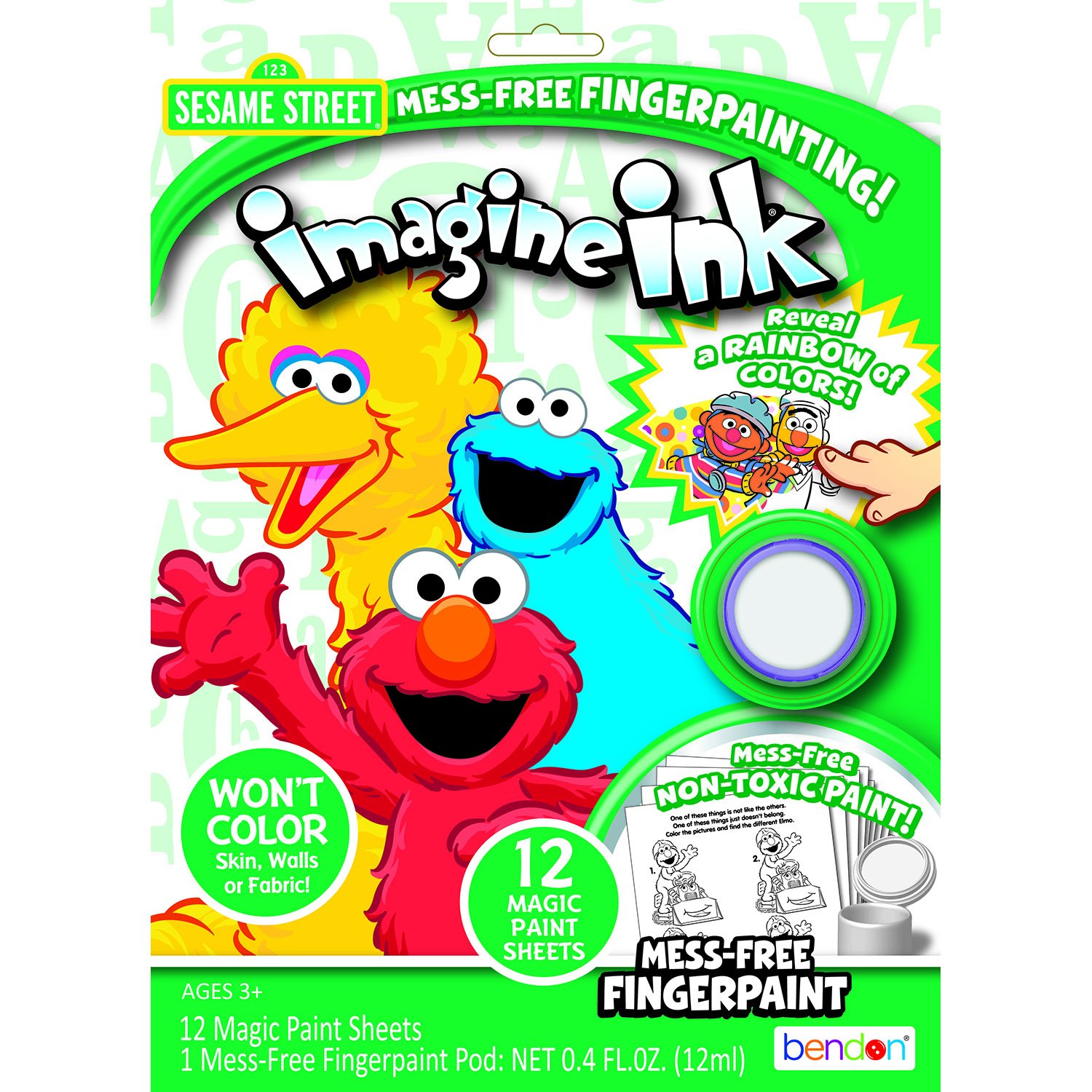 Buy Bendon Sesame Street Imagine Ink Mess-Free Fingerpaint Set with 12 ...
