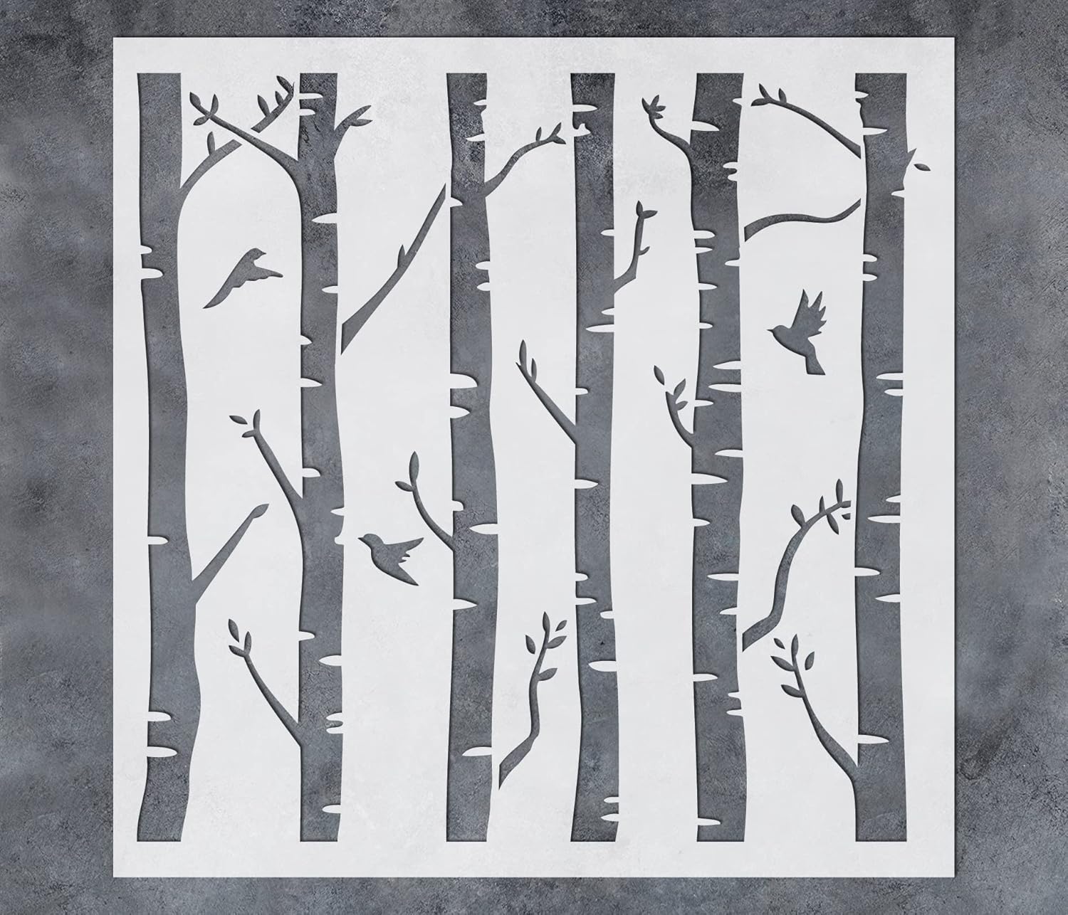 Amazon.com : GSS Designs Birch Trees Stencils - 12x12Inch Reusable Art Stencils for Painting on ...