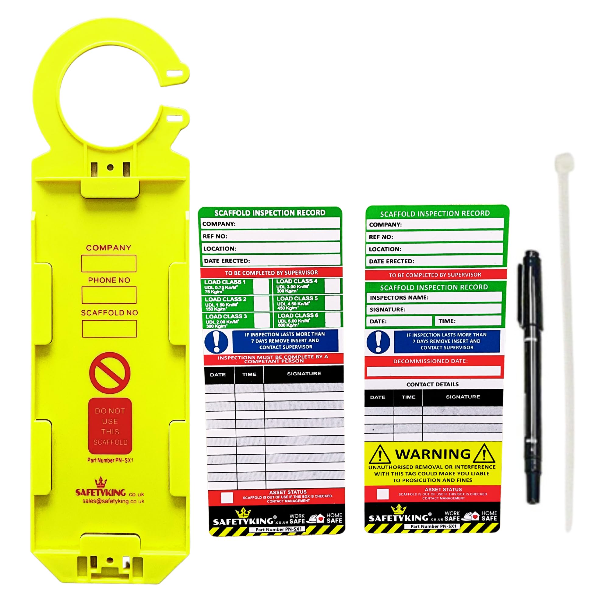 SAFETYKING | Scaffold Inspection Tag 1 Holders – 2 Inserts | Scafftag ...