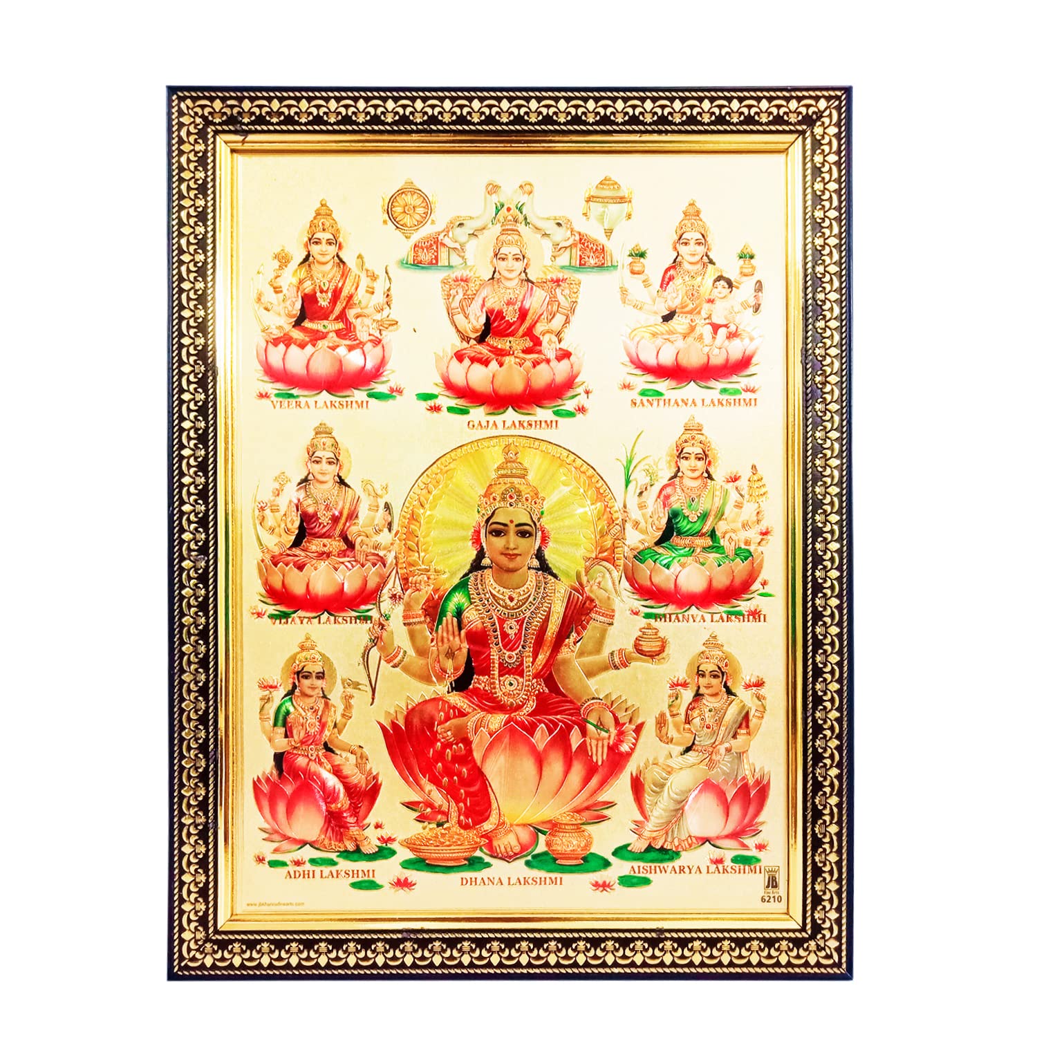 Buy Pooja Ghar Hindu Lord Goddess Ashta Lakshmi God Religious Framed ...