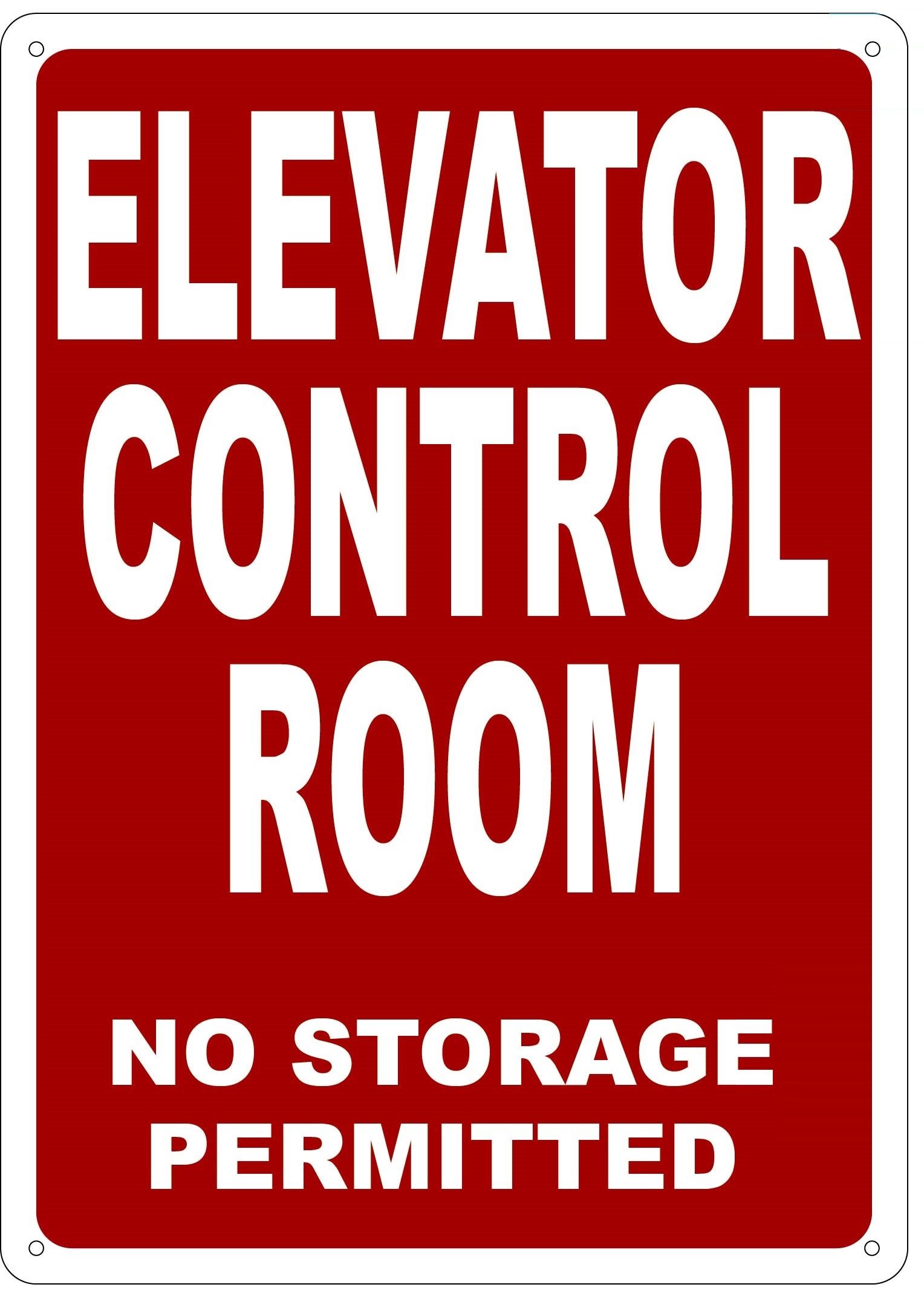 Elevator Control Room Sign (Reflective, 10x14, Rust Free, Aluminium ...