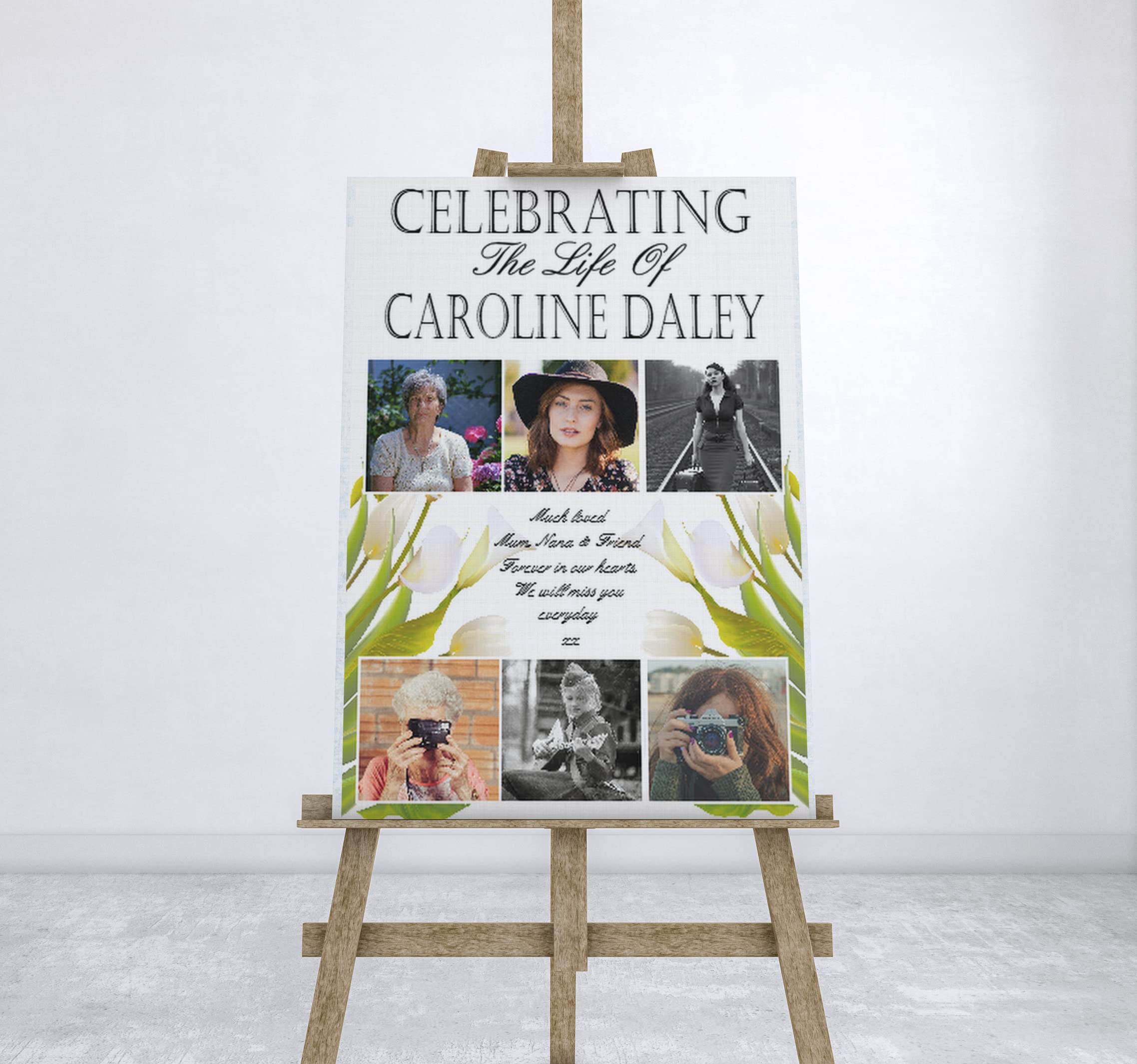 Personalised Funeral Sign Celebration of Life Board or Poster with ...