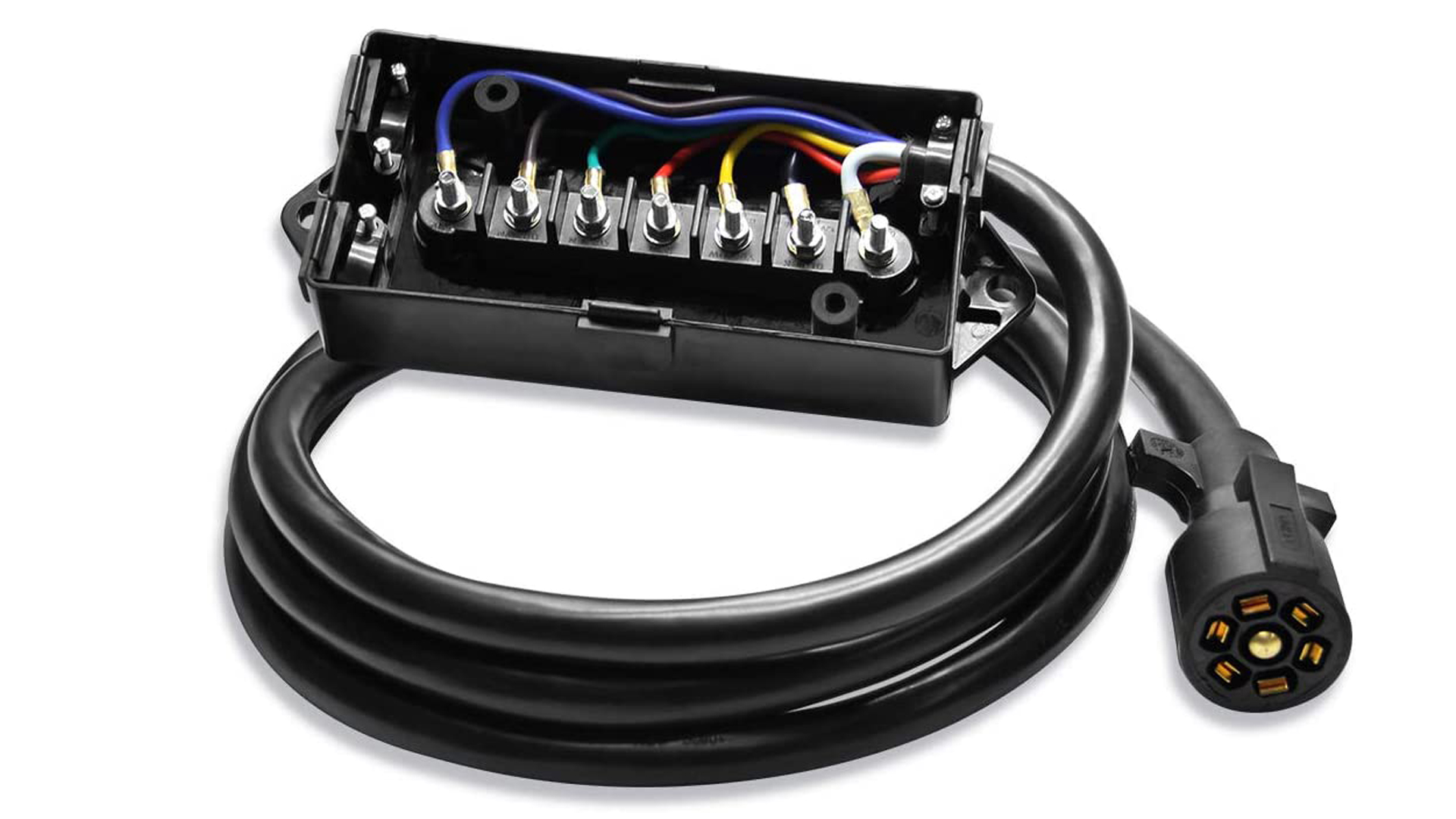 7 Pin Trailer Junction Box Nilight Heavy Duty 7 Way Inline Trailer Plug ...