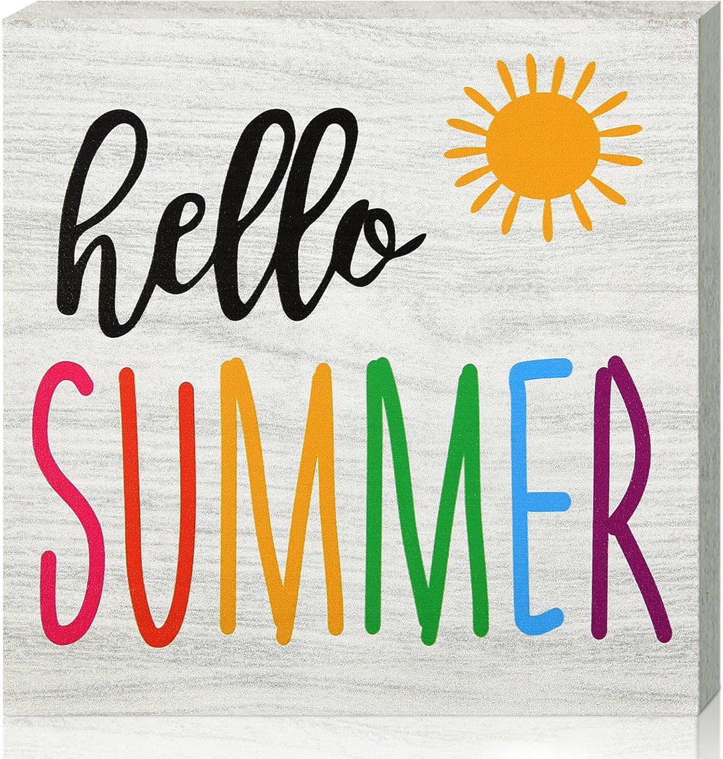 Amazon.com: Jetec Hello Summer Sign Wooden Blocks, Rustic Summer Wood ...