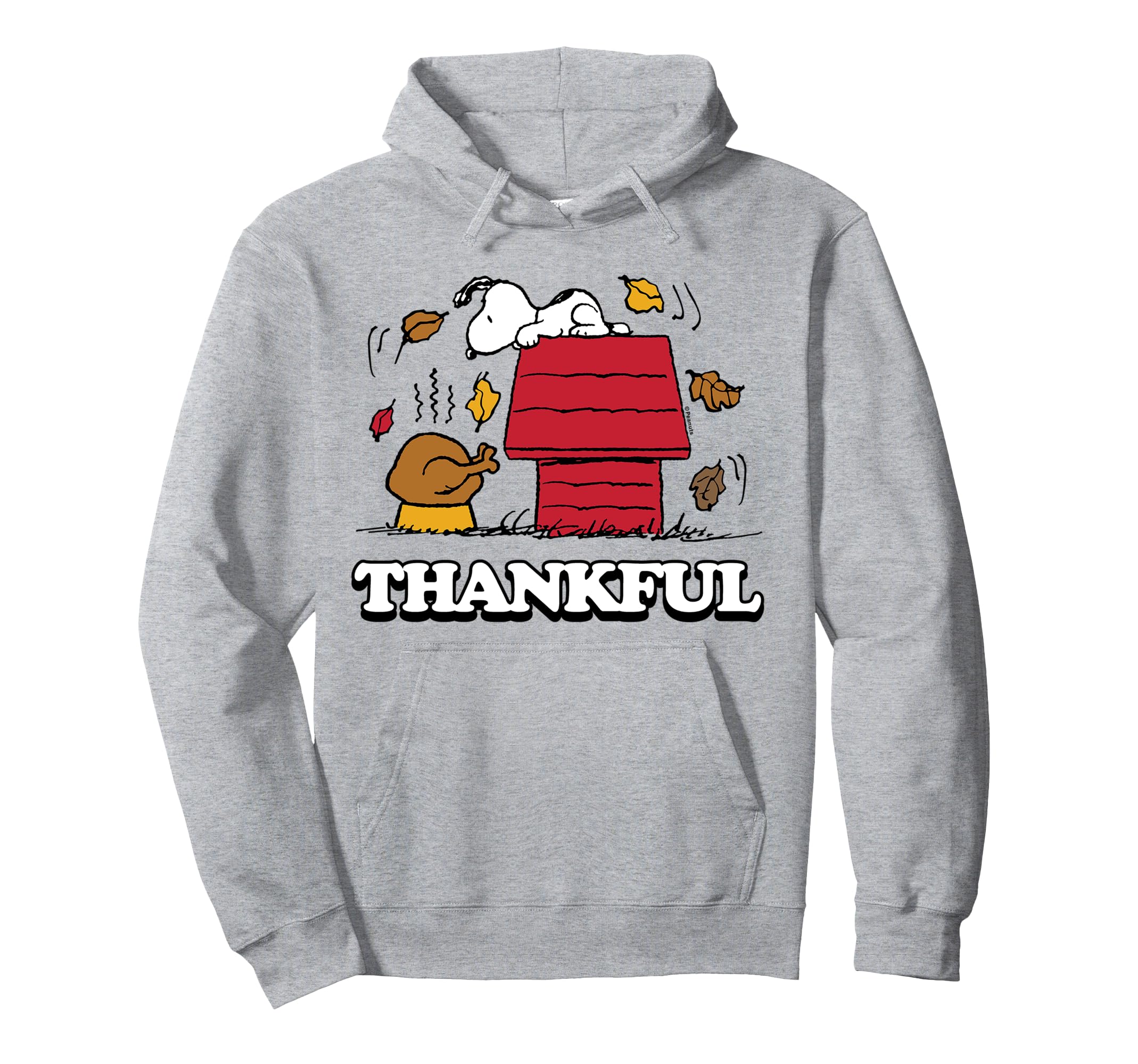 Amazon.com: Peanuts - Snoopy Thankful Turkey with Fall Leaves Pullover ...