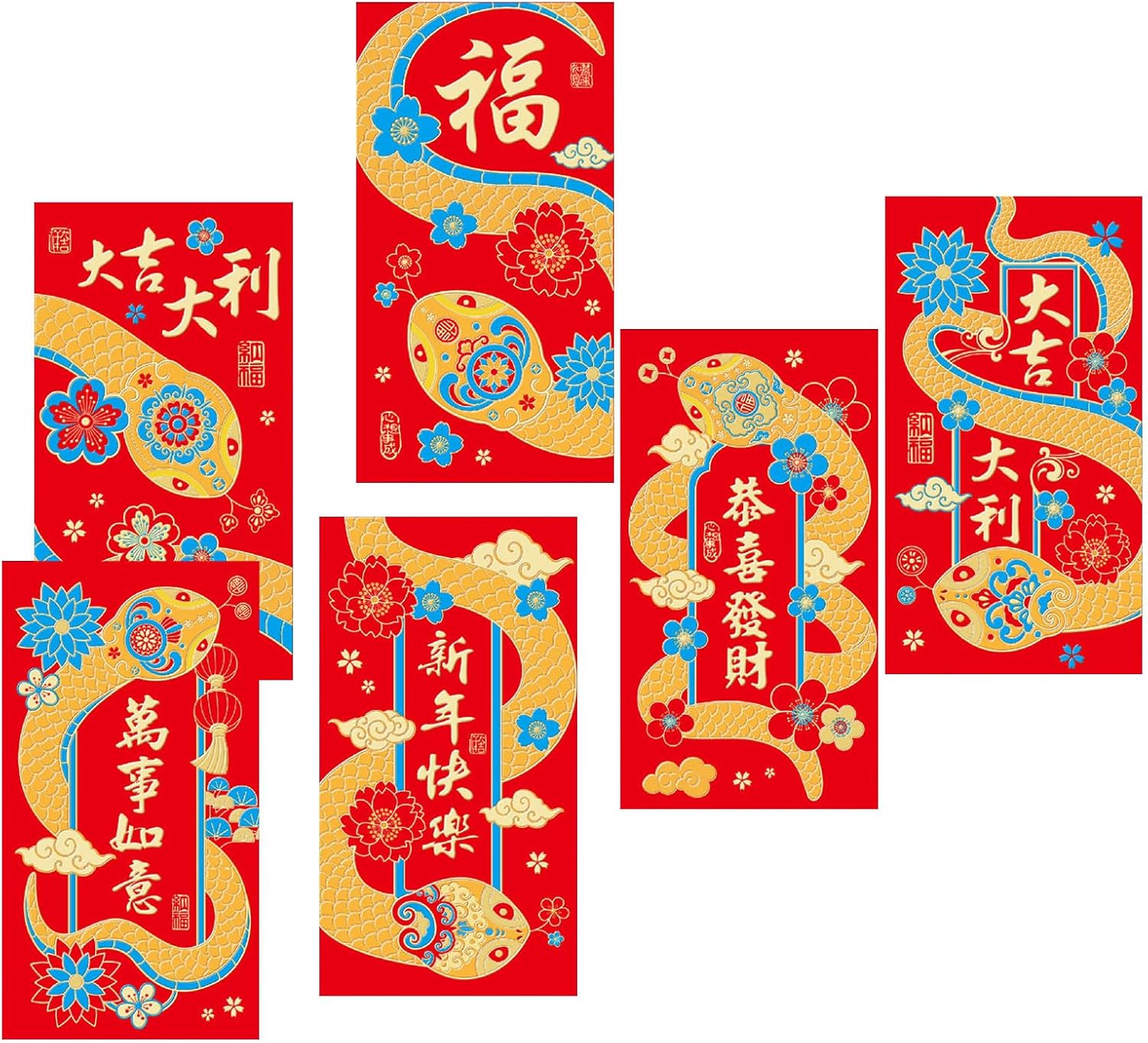 Amazon.com: Pack Of 6 Chinese New Year Decoration 2025 Snake Theme ...