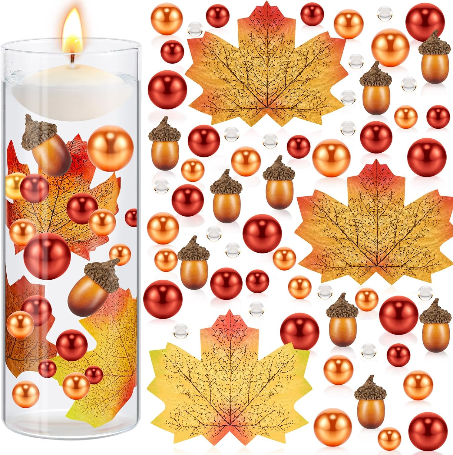 Amazon.com: Jetec 2116 Pieces Thanksgiving Vase Filler Faux Pearl for ...