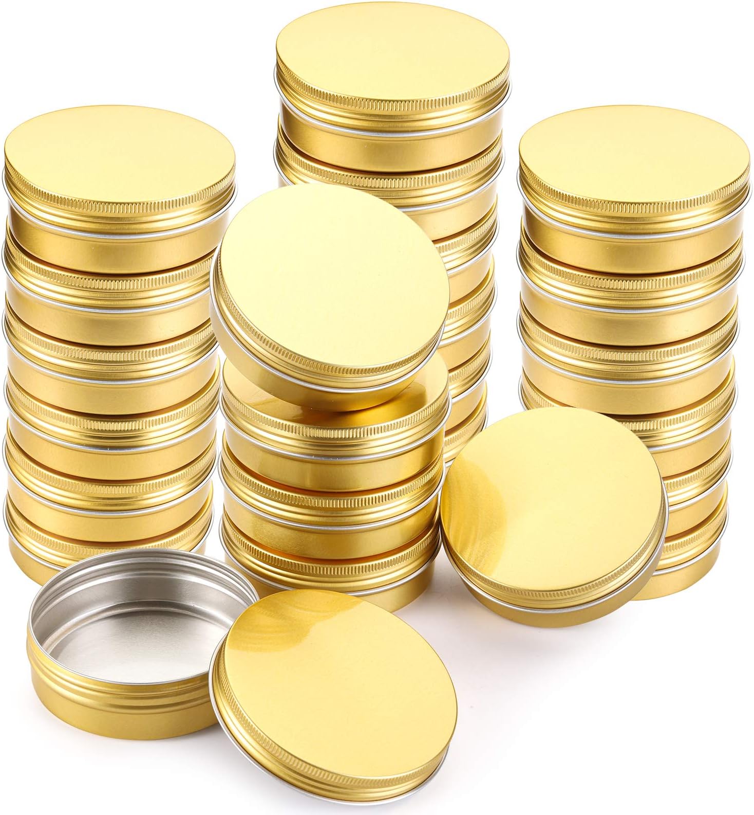 Amazon.com: LIYAR TMO 4 oz Tin Cans Screw Top Containers Aluminum Round ...