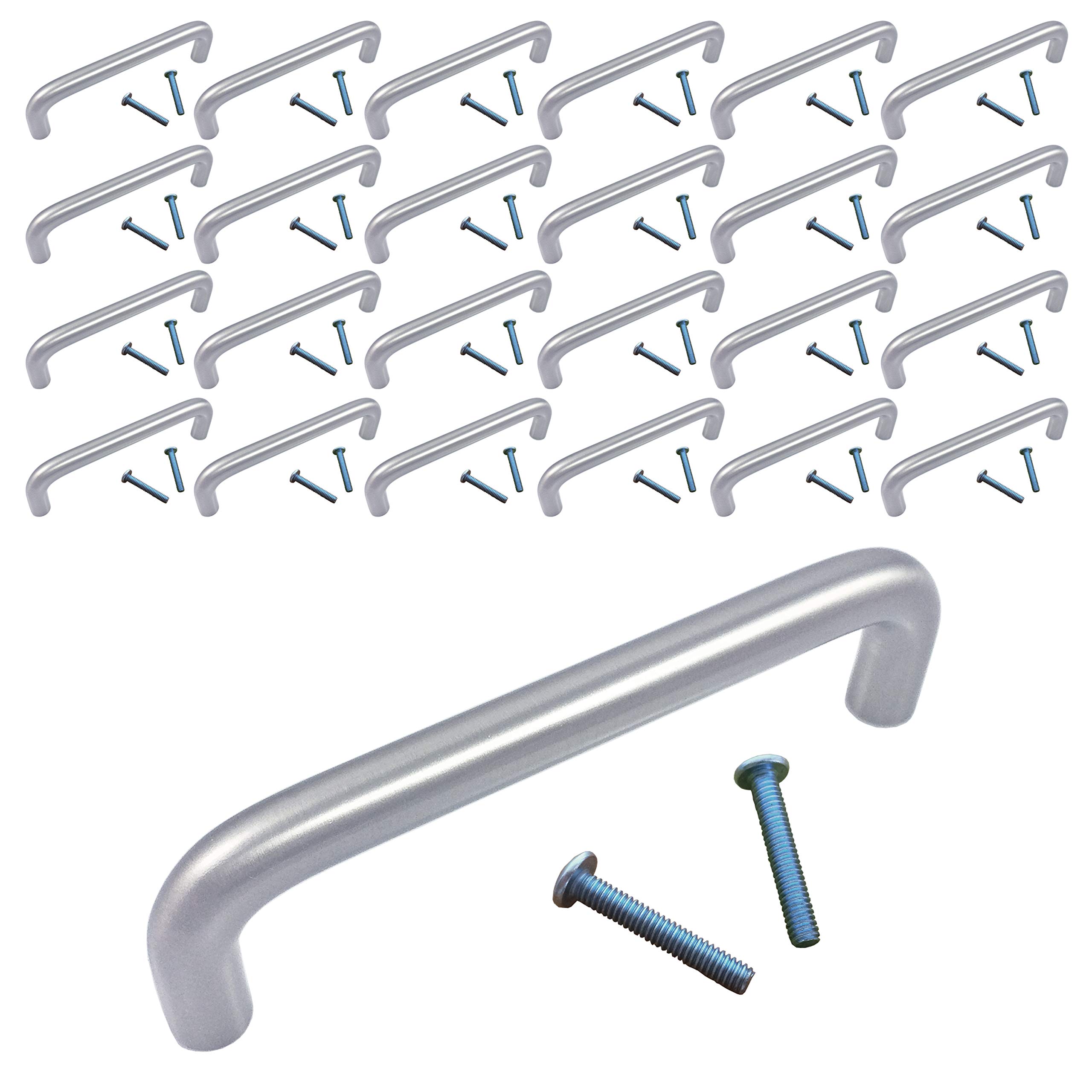 (25 Pack, CC: 4 Inch Wire Pull) Swiss Kelly Hardware Satin Nickel ...