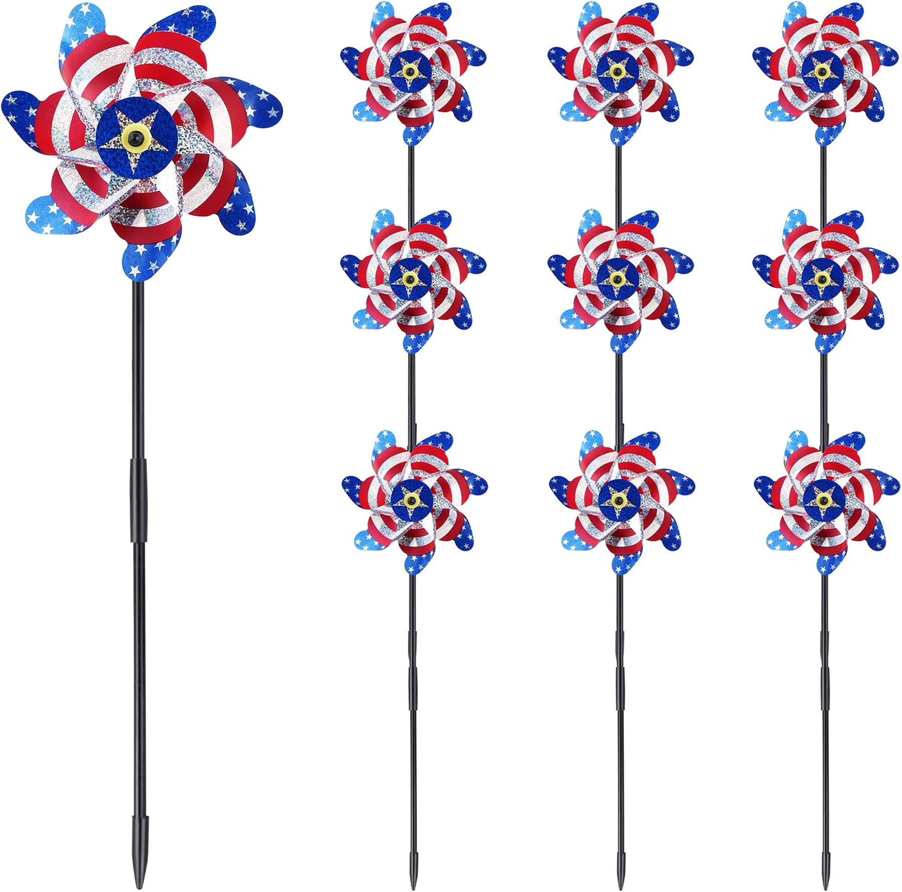 Amazon.com: 160 Pcs American Flag Patriotic Pinwheels 4th of July ...
