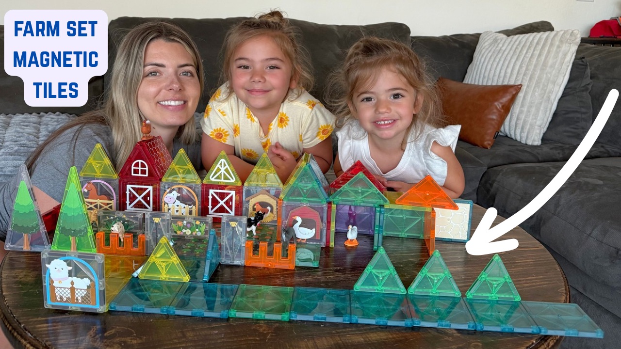 Watch Our Review of 76 Piece Farm Magnetic Tiles with Farm Animals on ...