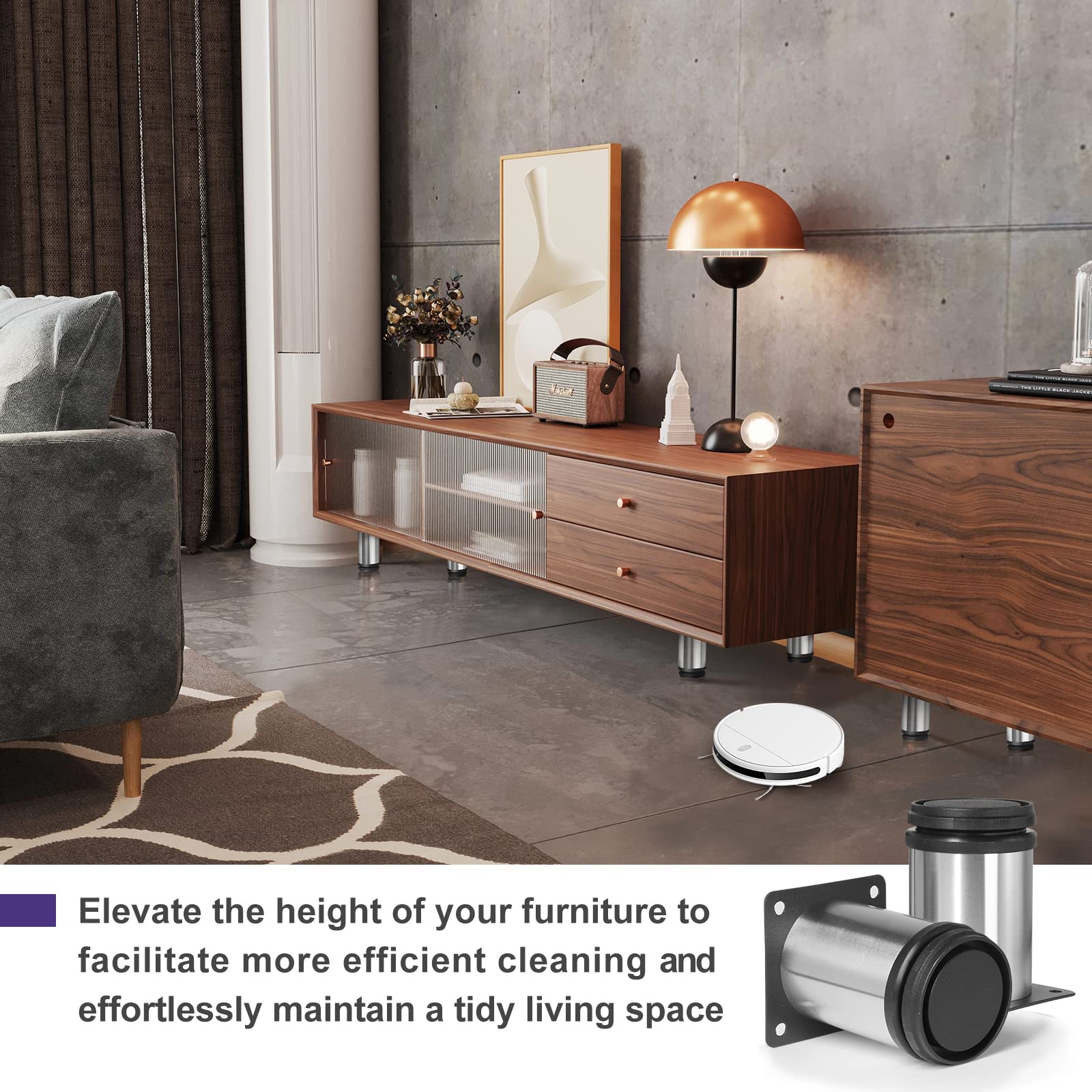 Snapklik.com : Masendelk 3 Inch Metal Furniture Legs Stainless Steel ...