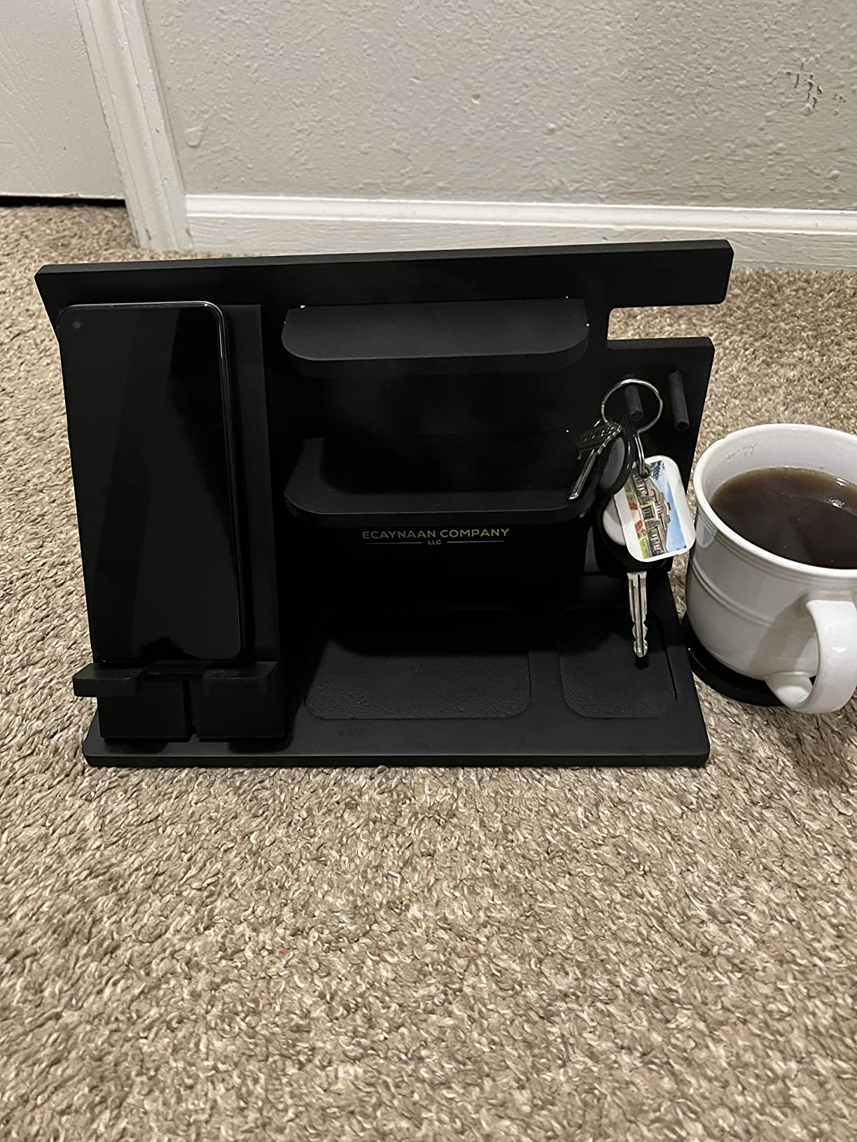 Amazon.com: Wood Phone Docking Station Key Holder Wallet Stand Watch ...