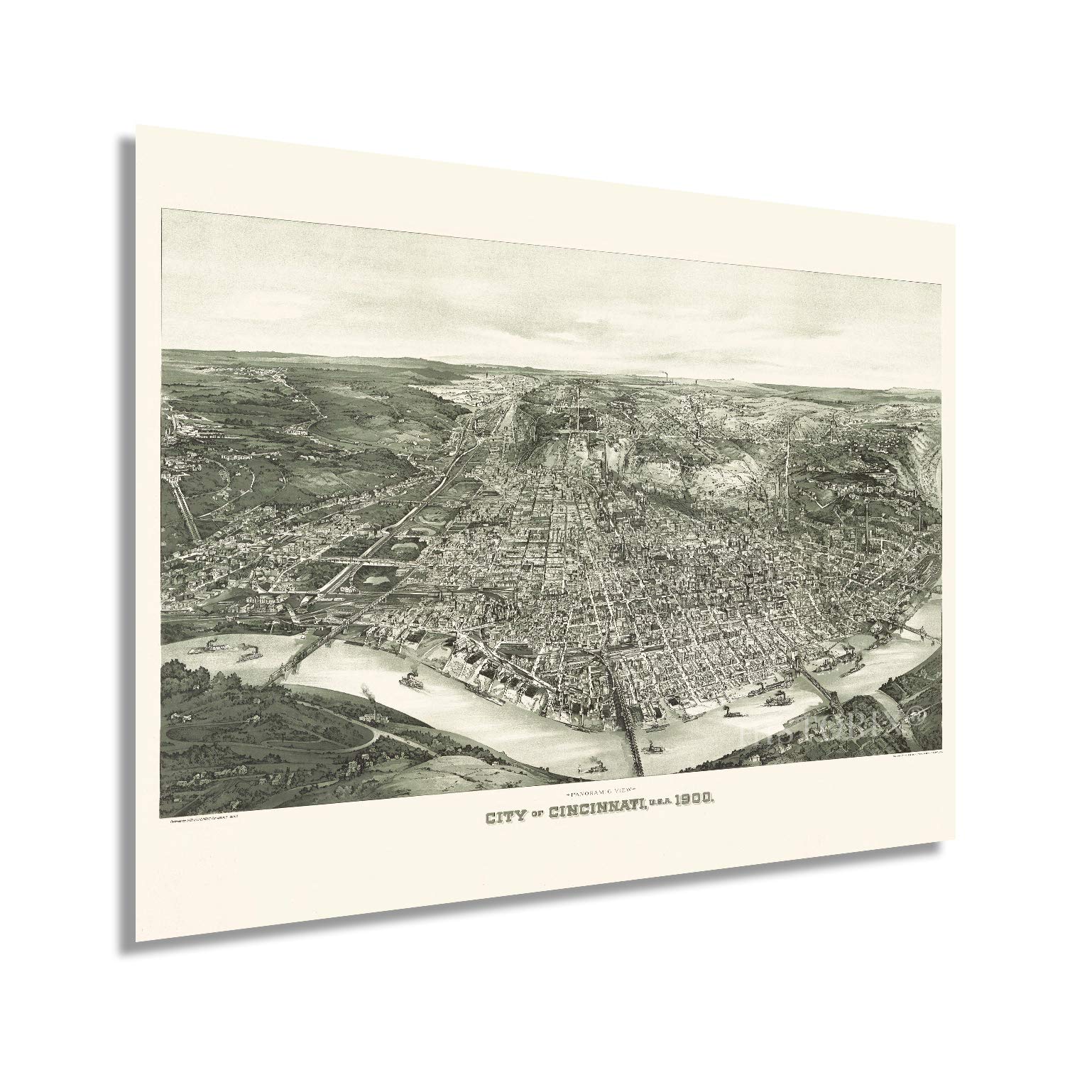Snapklik.com : Vintage 1900 Cincinnati Ohio Map - 18x24 Inch Vintage ...