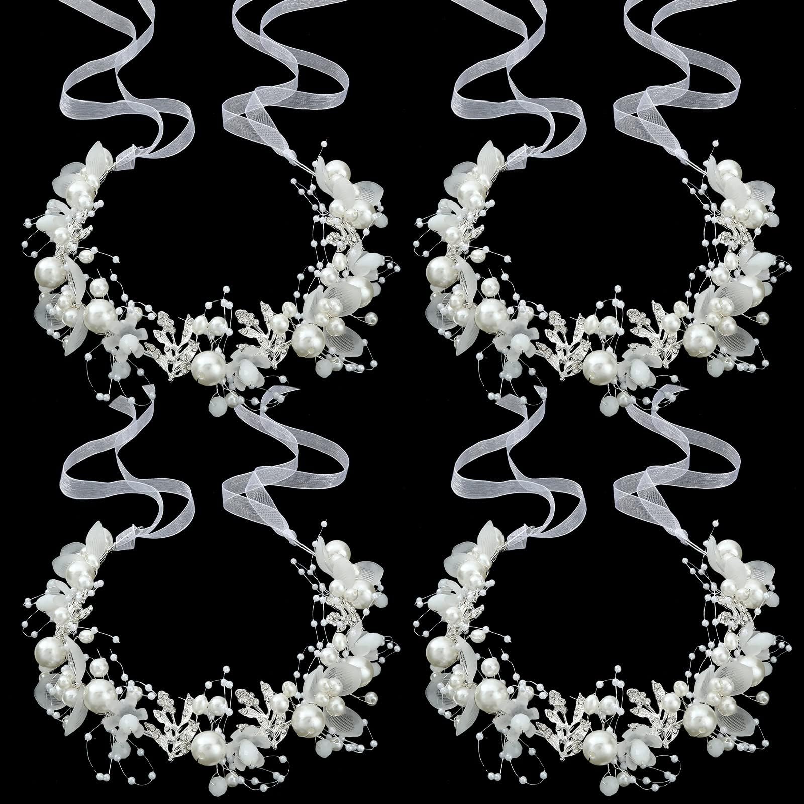 Amazon.com : 2 Pieces Wedding Flower Headpieces for Girls, Flower Girl ...