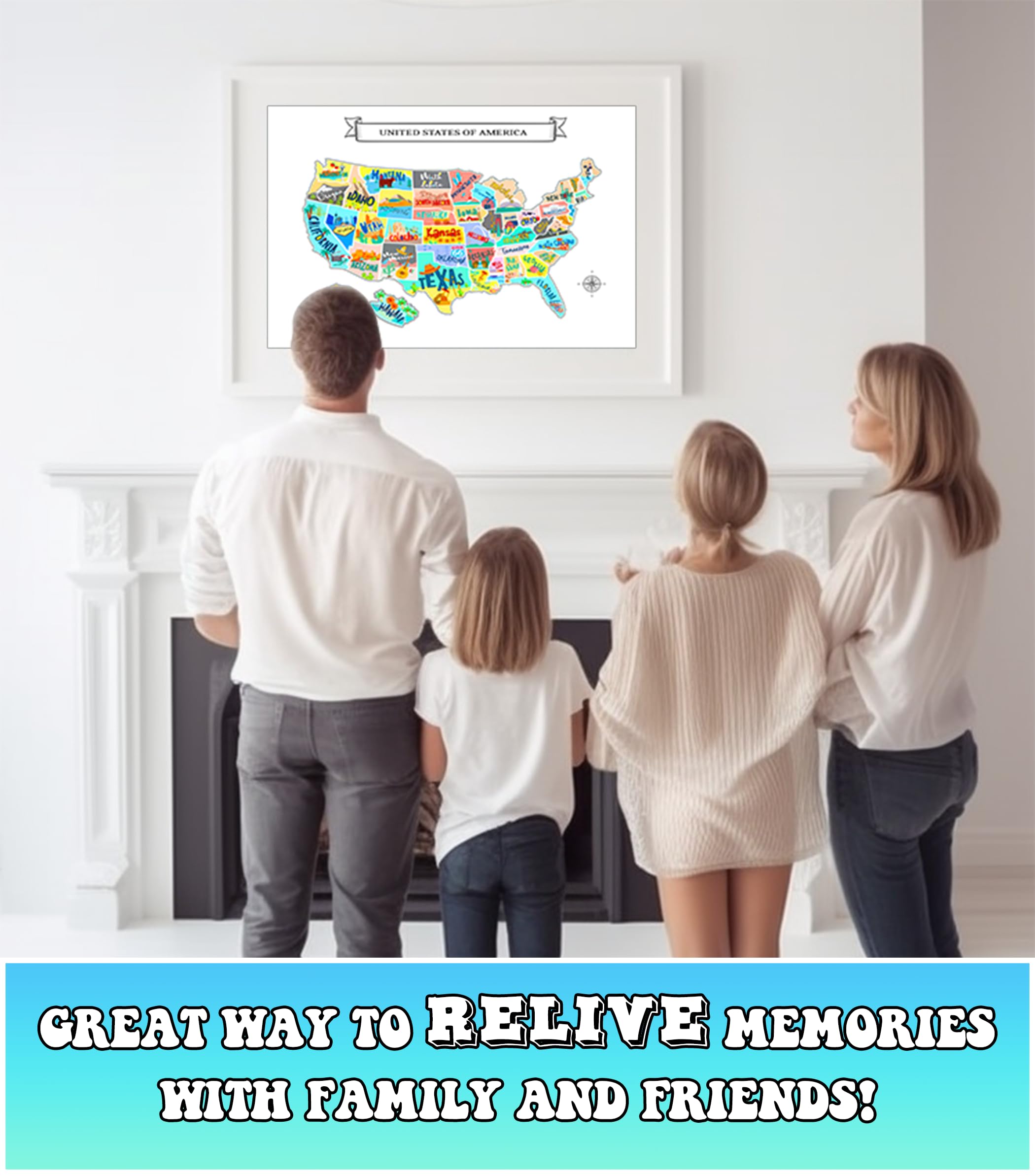 Snapklik.com : GLIBERTVILLAGEGOODS (2 Posters) Large Scratch Off Map Of ...