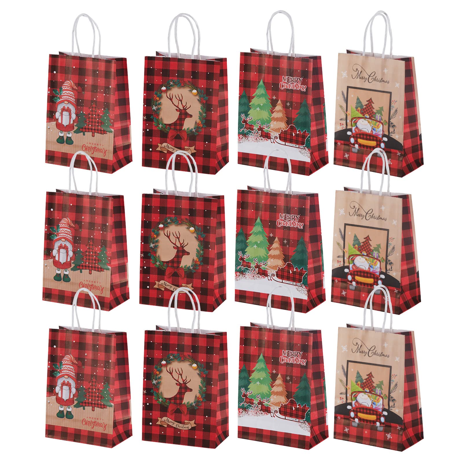 Amazon.com: Maetrin 12PCS Small Christmas Gift Bags Reusable, 4 Styles ...