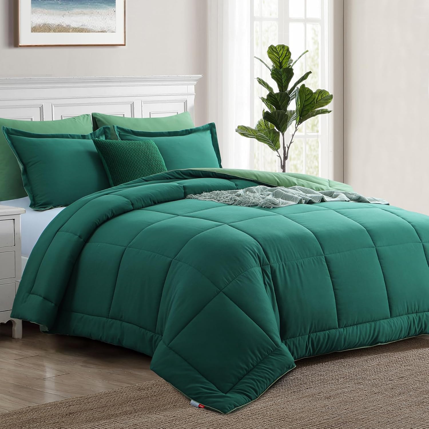 Amazon.com: Aisbo Reversible Comforter Set Cal King - Fluffy 3-Pieces ...