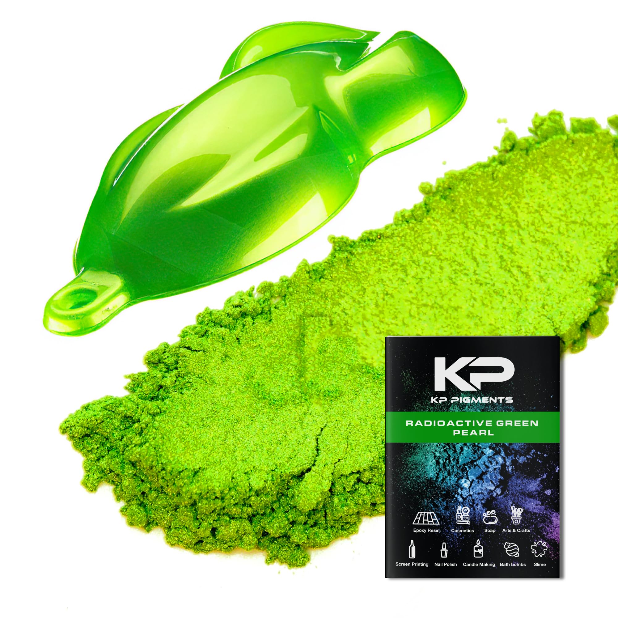Amazon.com: KP Pigments Radioactive Green Pearlescent 100% Pure Fine ...