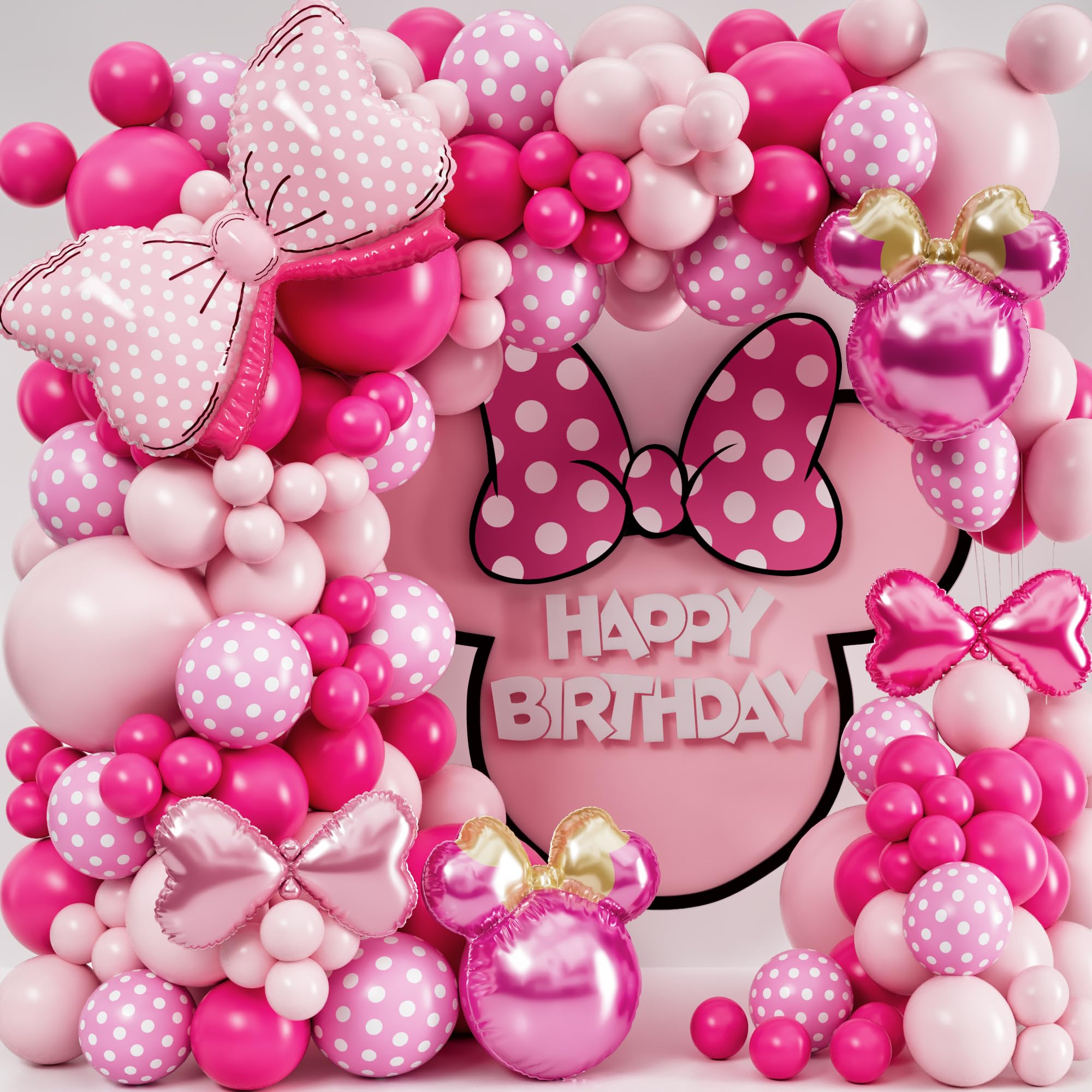 Globos De Minnie Mouse Rosas Kits 6pz Globos Metalicos Minnie Mouse