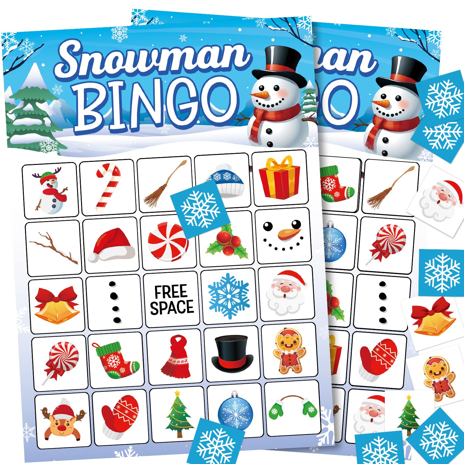 Amazon.com: M AMFEOV Winter Bingo, Christmas Bingo Game, Snowman Bingo ...