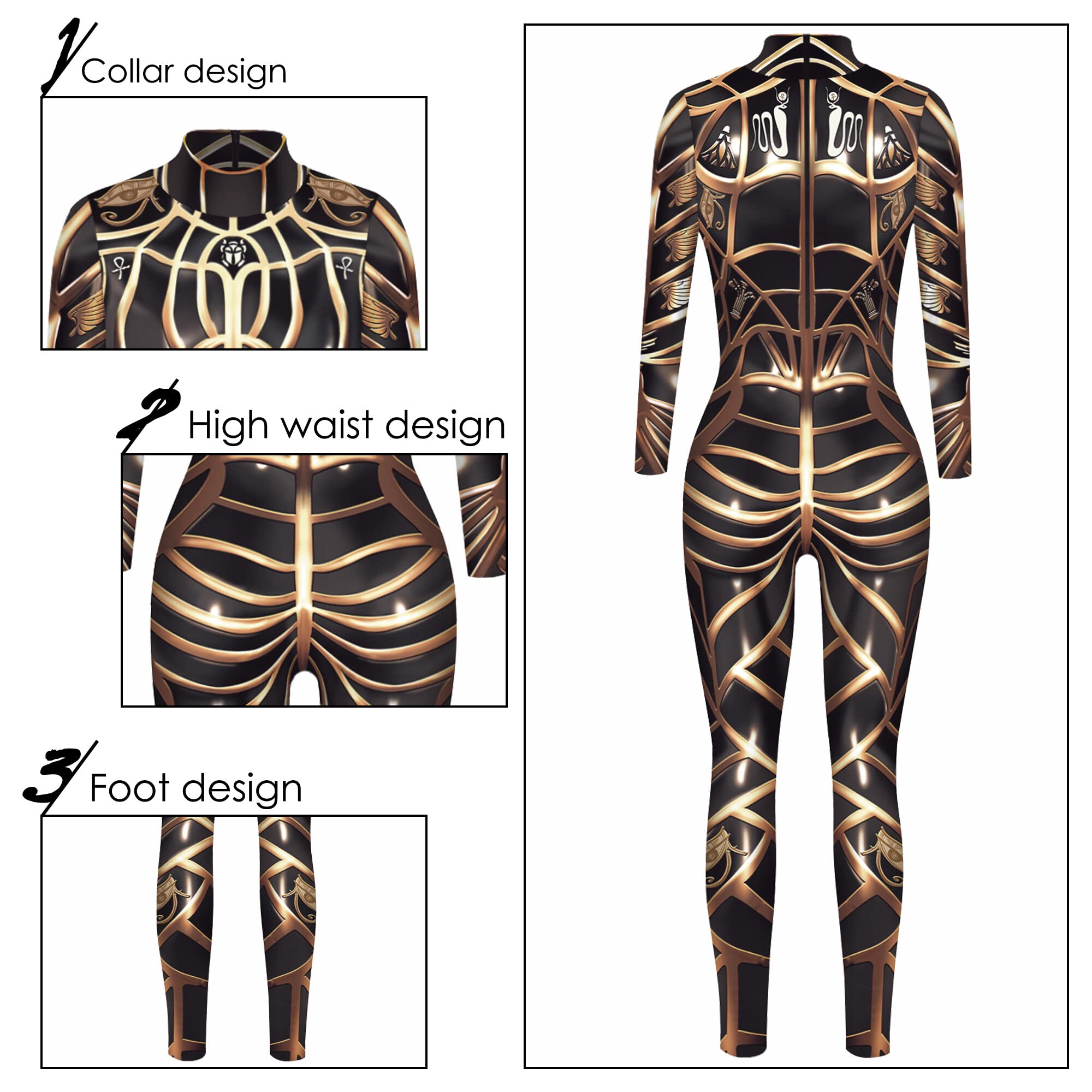 Snapklik.com : FEOYA Halloween Costume Long Sleeve 3D Robot Skeleton ...