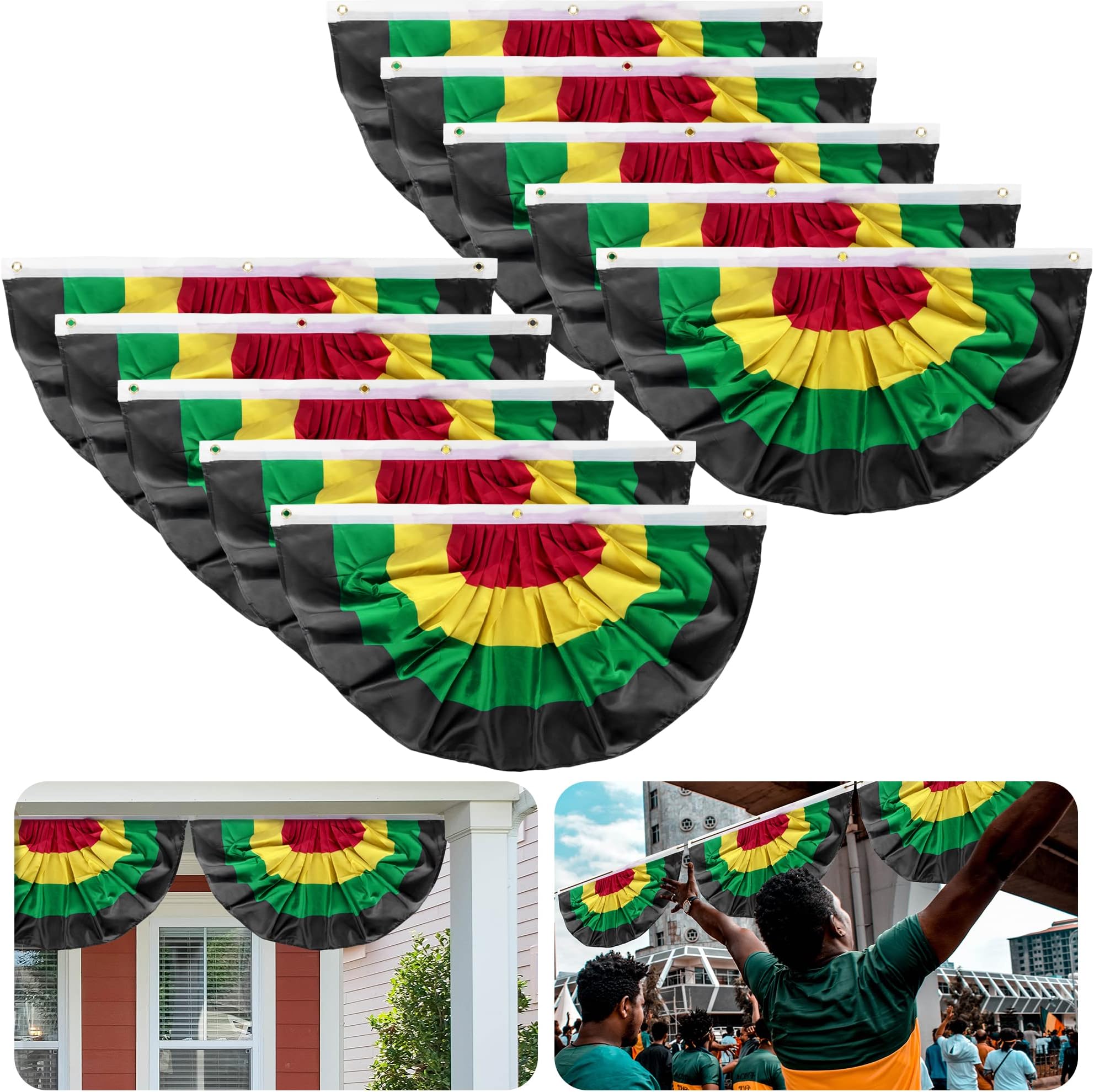Amazon.com: 1.5 x 3 Ft Juneteenth Bunting Fan Flag - 8Pcs Juneteenth ...