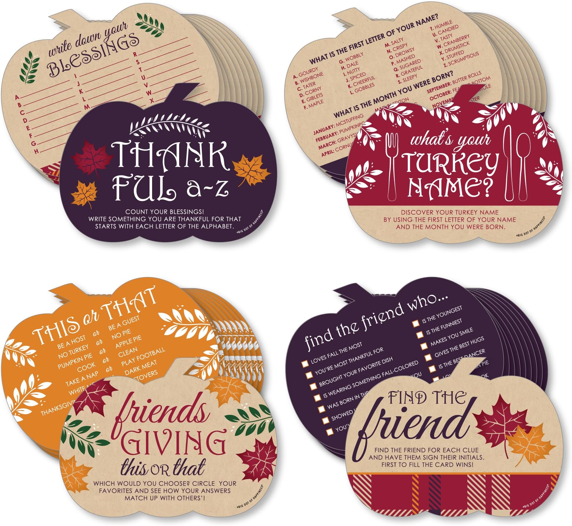 Amazon.com: Thanksgiving Party Icebreaker Card - Who Is The Biggest ...
