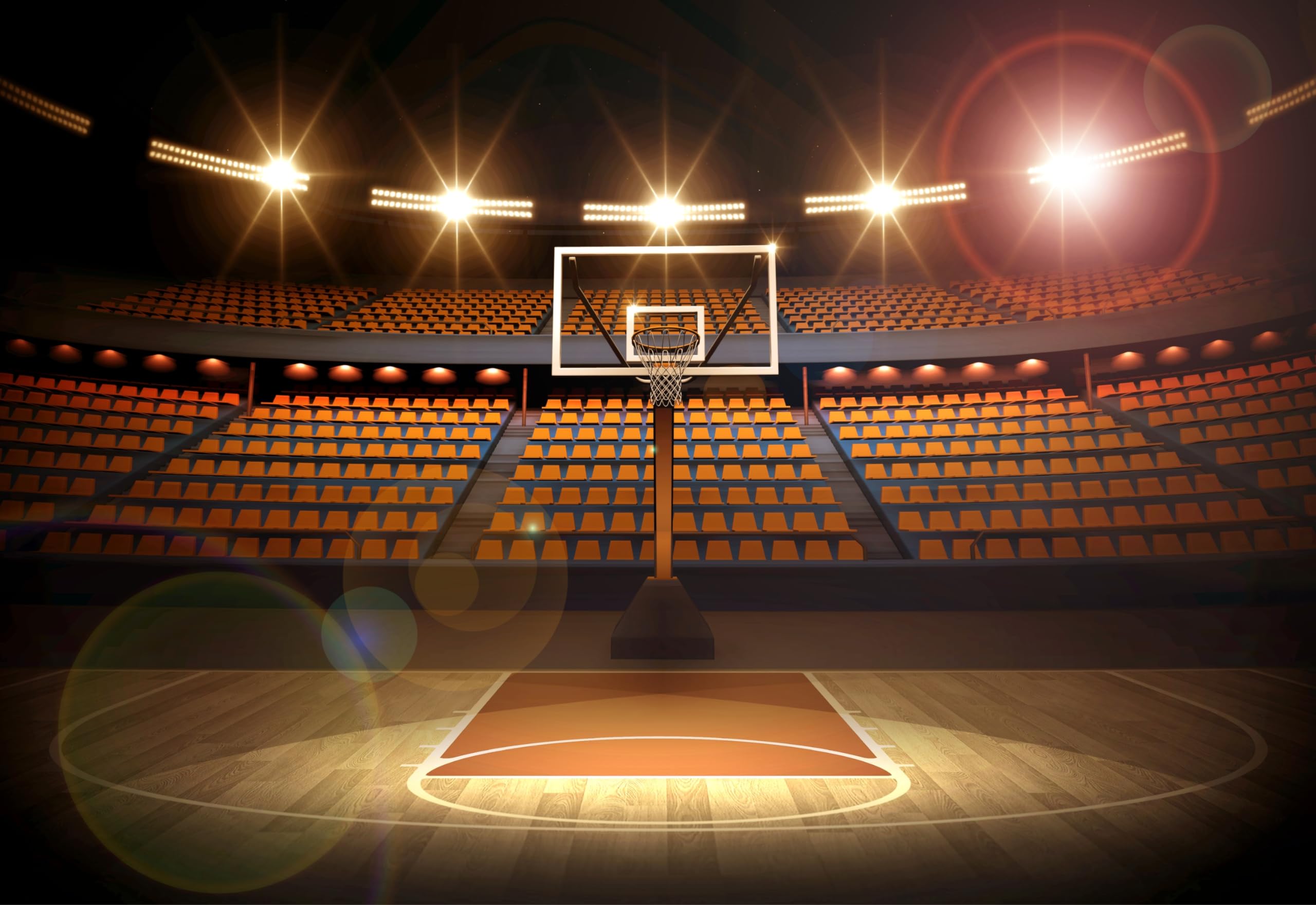 Amazon.com : BELECO 8x6ft Fabric Basketball Court Backdrop Basketball ...