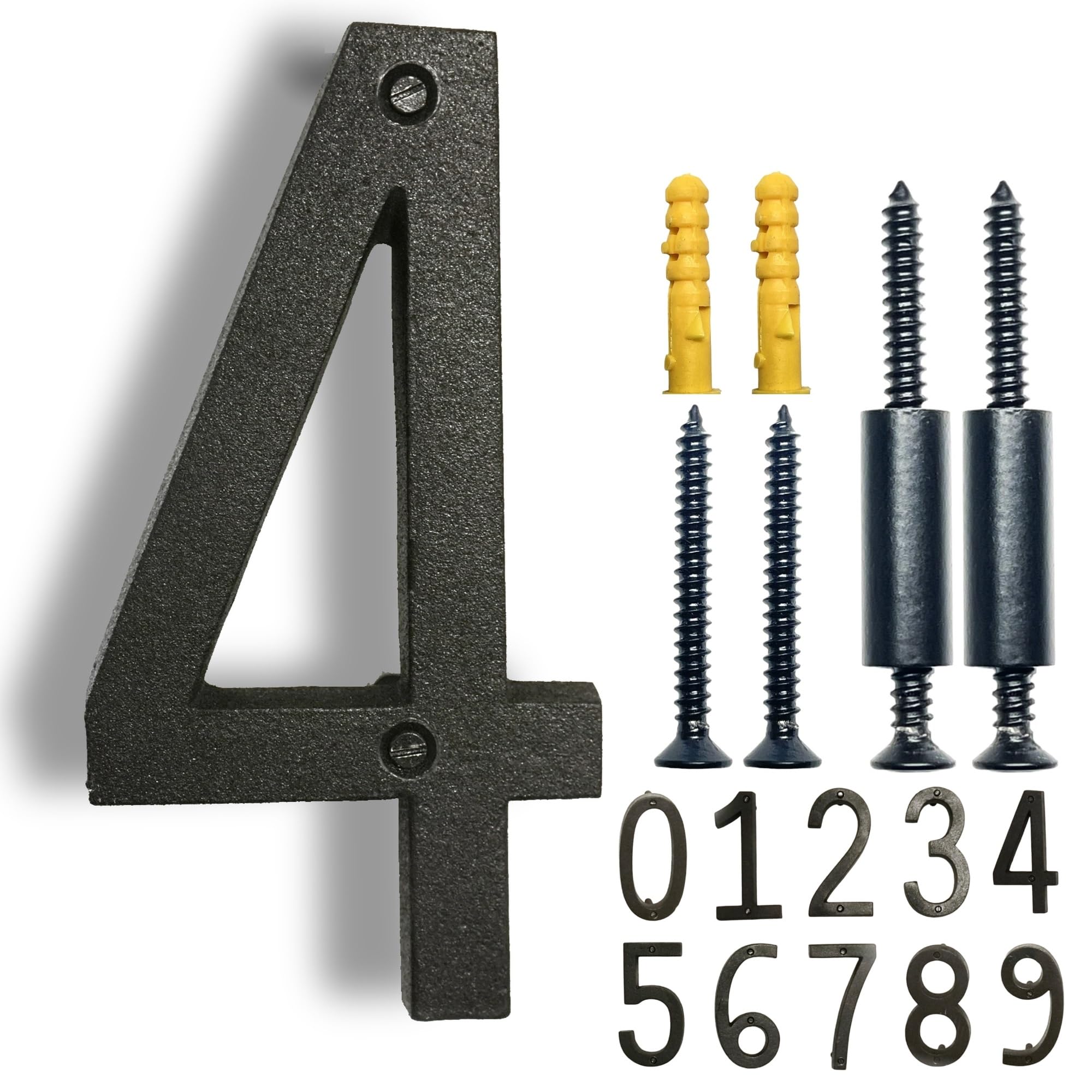 Snapklik.com : NACH Floating House Numbers, 6 Inch Aluminum Black House ...