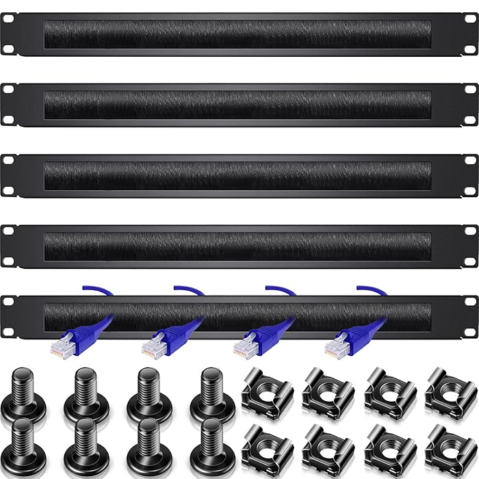 Buy 5 Pieces 1U Brush Cable Manager Horizontal Rack Mount Cable ...