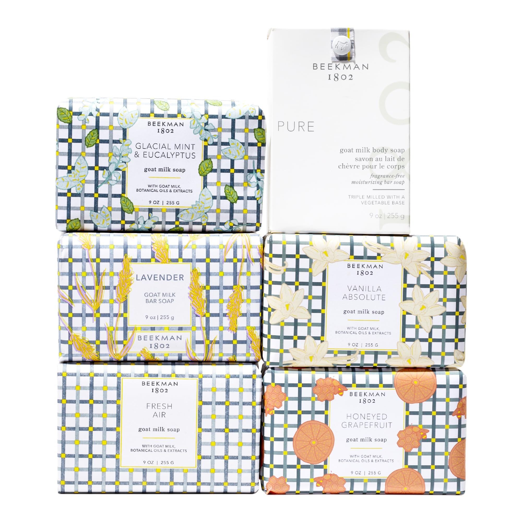 Amazon.com: Beekman 1802 Goat Milk Bar Soap 6-Piece Gift Set - 9 oz ...