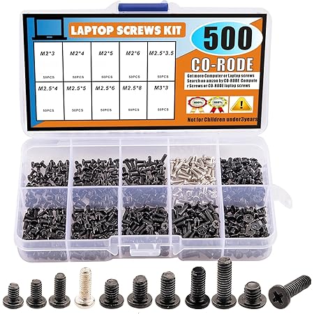 Amazon.com: Eowpower 240Pcs Laptop Notebook Computer Screws Replacement ...