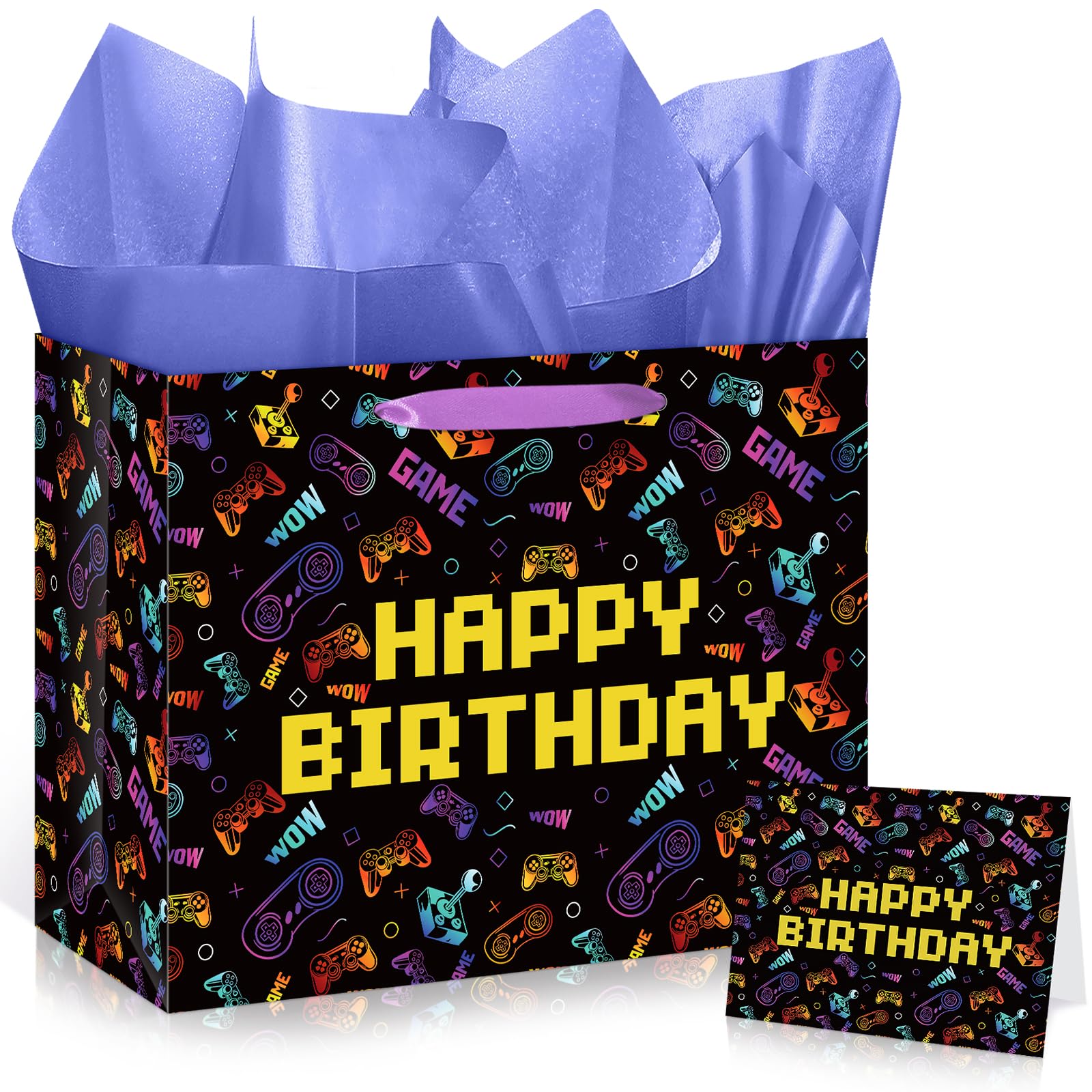 Amazon.com: 1PC Gaming Birthday Gift Bag, Video Game Birthday Party ...