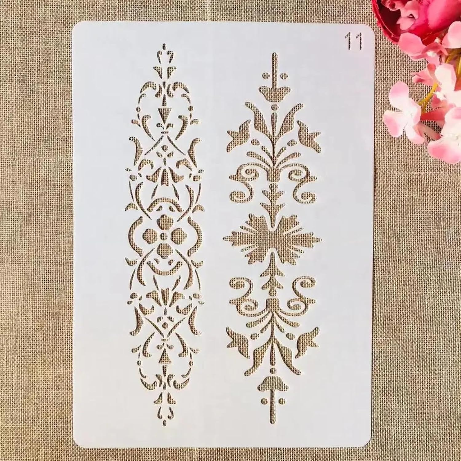 Amazon.com : Stencils for Painting on Wood,A4 29cm Flower Border Edge ...