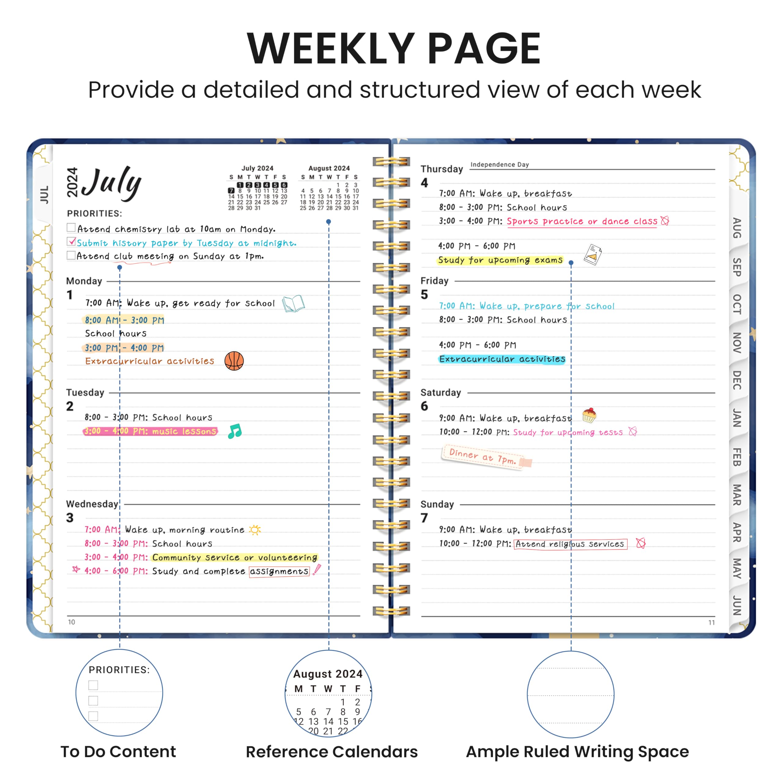 Snapklik.com : Planner 2024-2025, Academic Year Monthly And Weekly ...