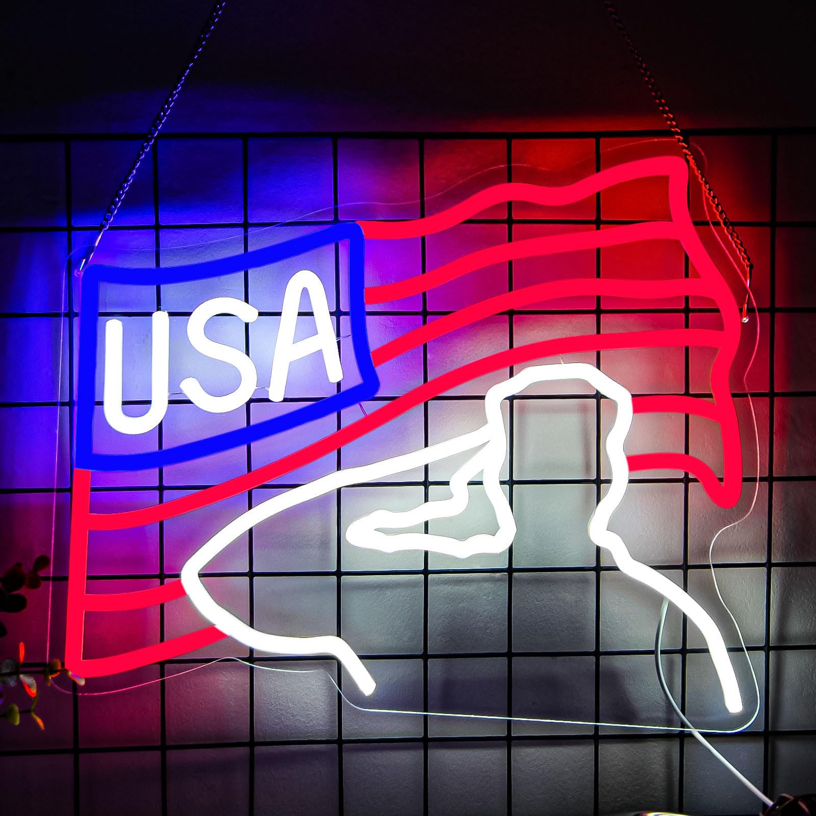 American Flag Led Light Signs USA Proud Patriotic Led Sign 💡