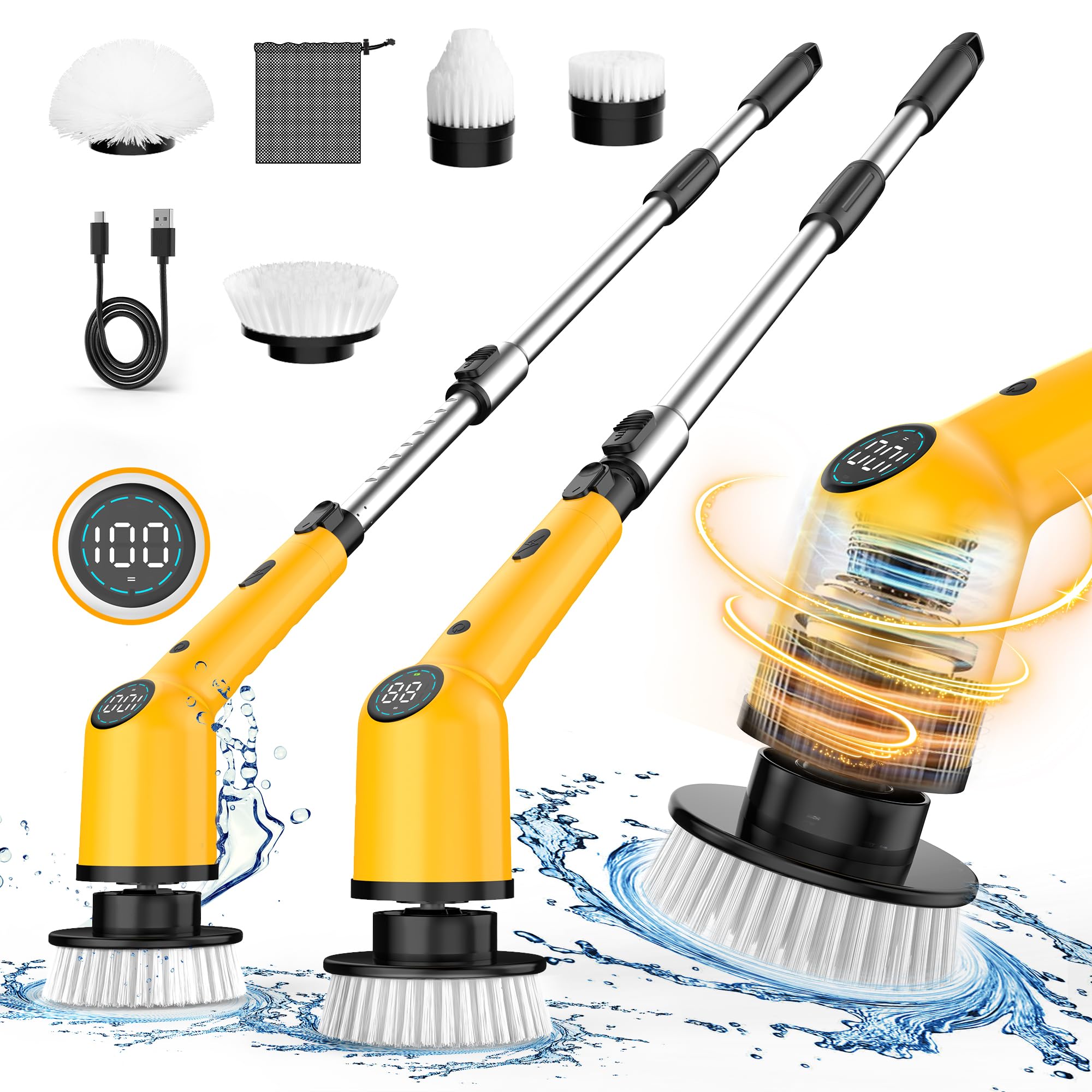 Amazon.com: Electric Spin Scrubber, Cordless Shower Cleaning Brush with ...