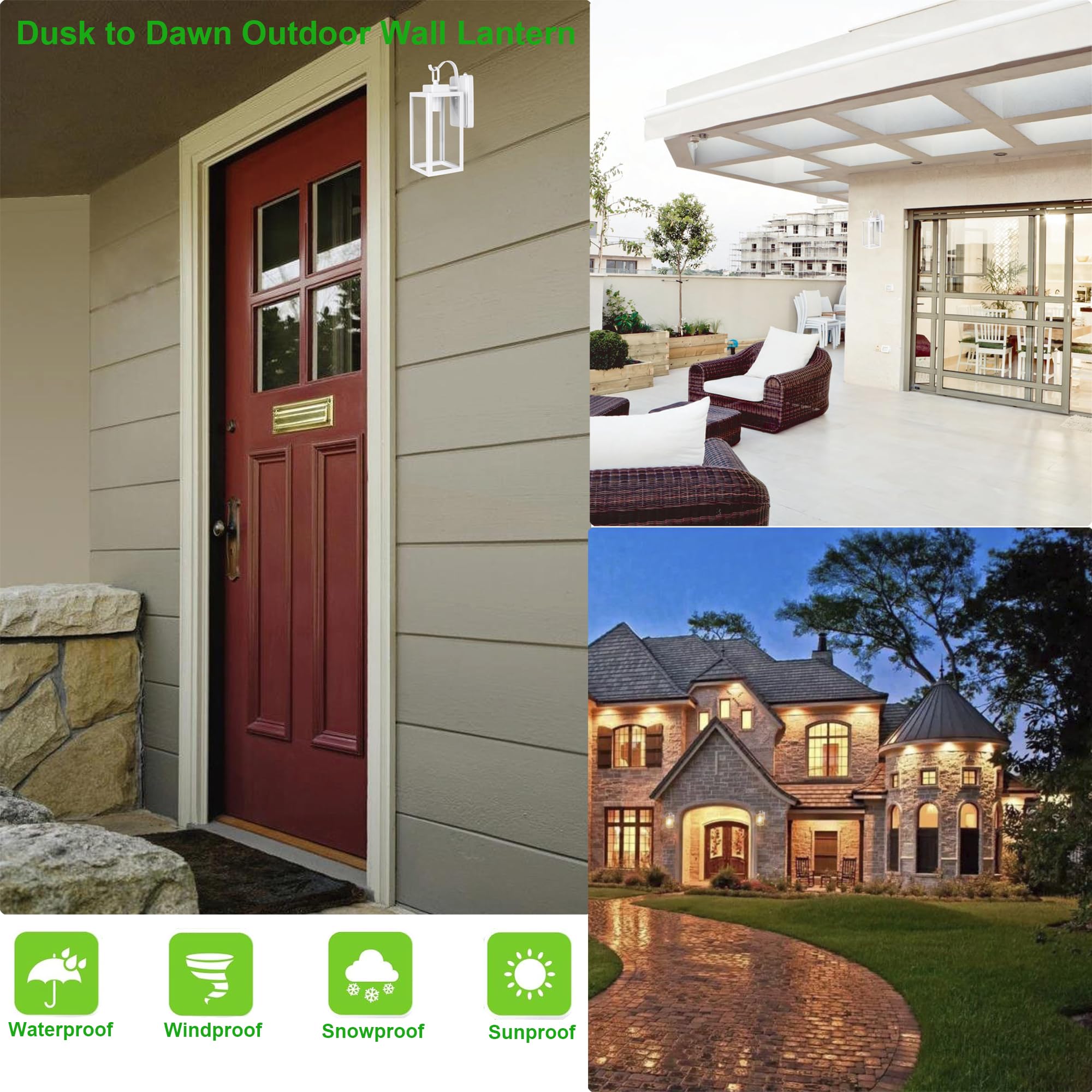 Snapklik.com : LIT-PaTH Dusk To Dawn Outdoor Wall Lantern, Wall Sconce ...