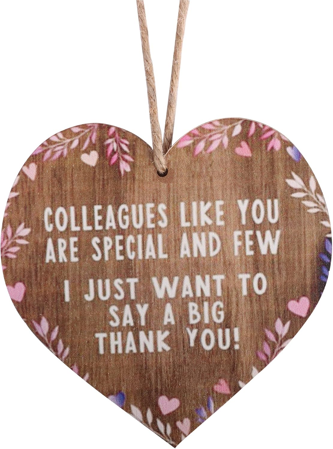 Handmade Wooden Hanging Heart Plaque Gift About I Colleague Present ...