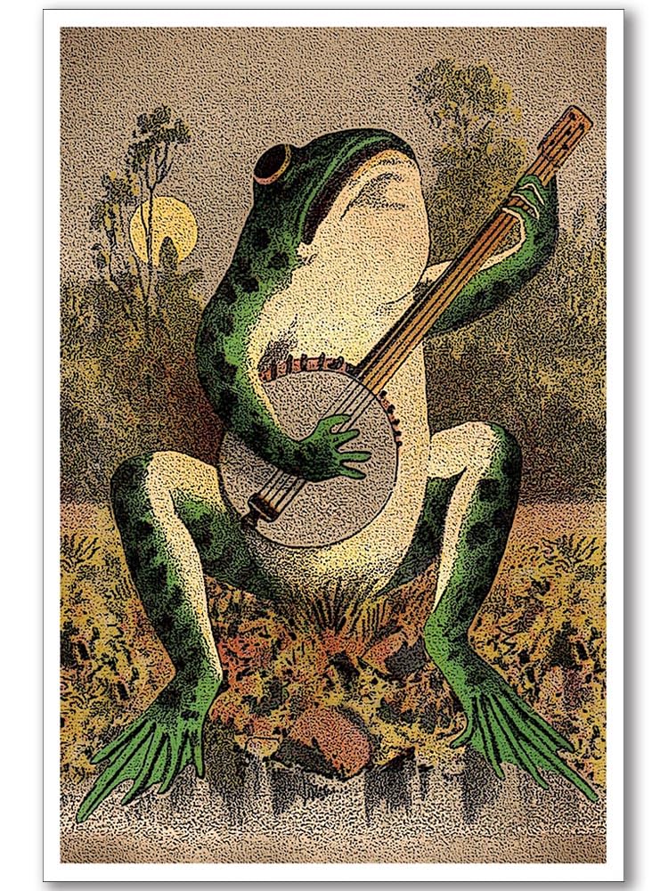 Amazon.com: DQYZNYC Vintage Wall Art Frog Poster Canvas Print for ...