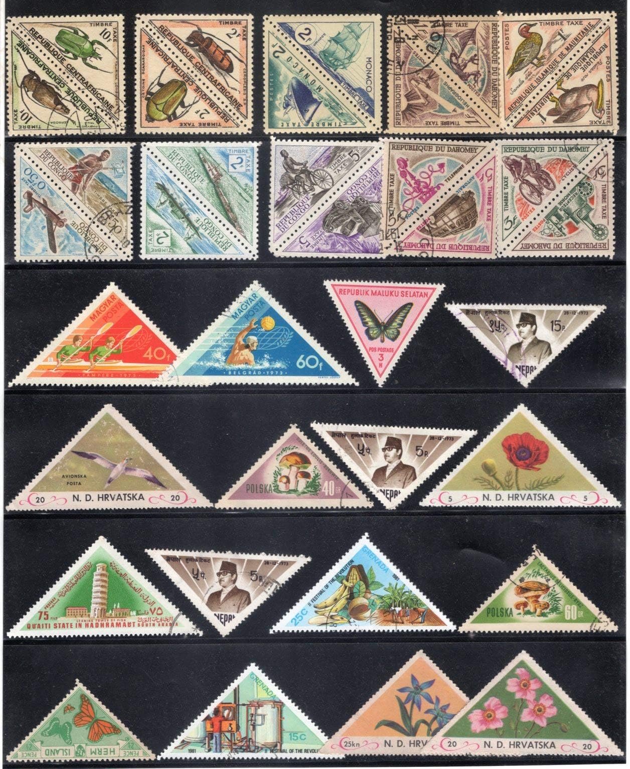 Mahaphilla Paper Triangle Stamps, Multicolour, 50 Pieces : Amazon.in ...