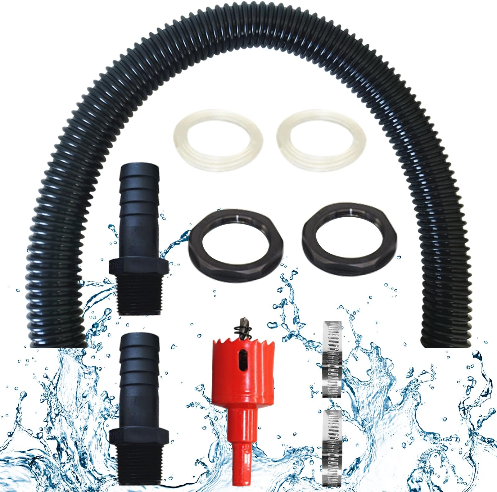 Kit de Raccordement pour Réservoir Citerne Pluviale Comprenant Un Tuyau ...