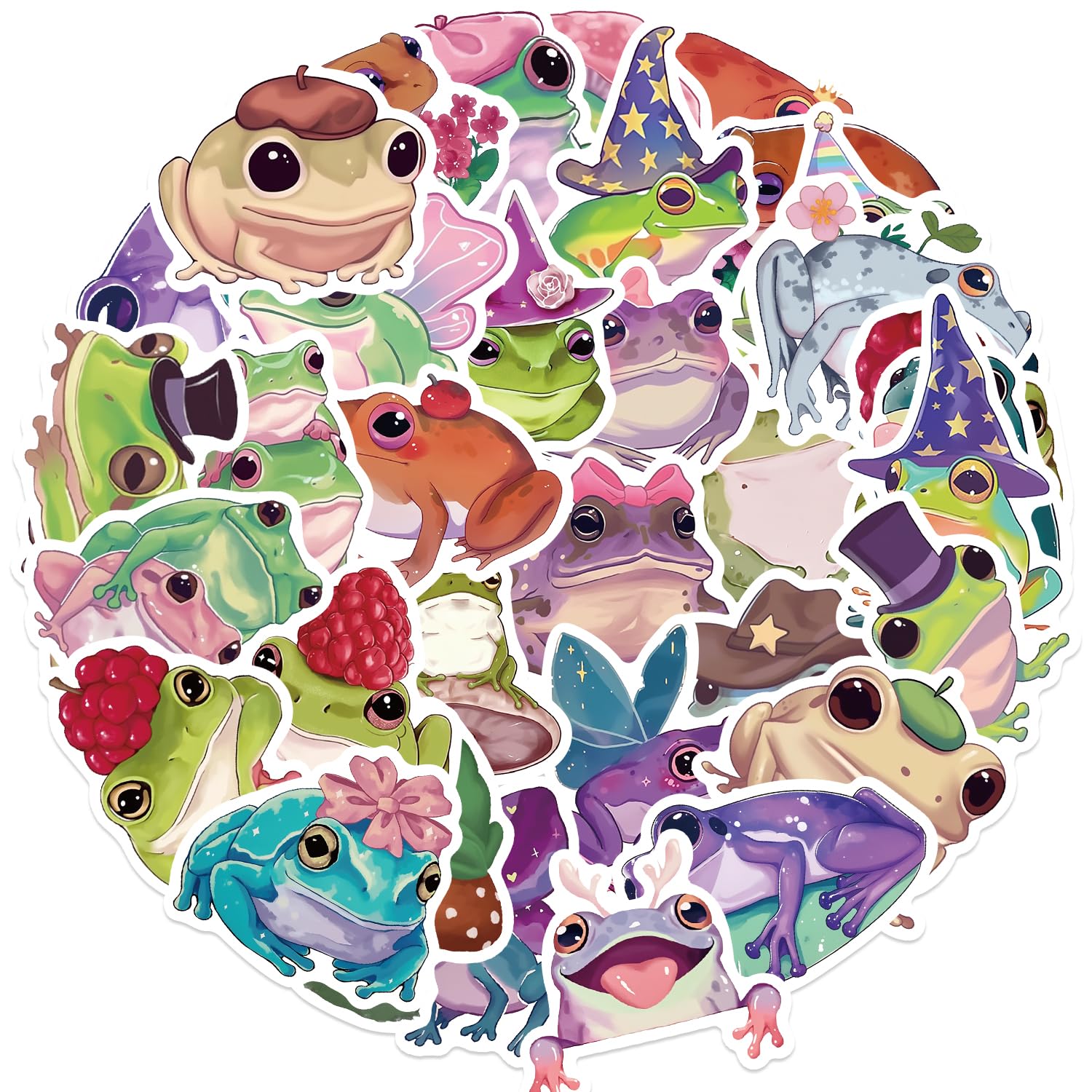 Amazon.com: Cute Frog Stickers Decal, Waterproof Vinyl Stickers Pack ...
