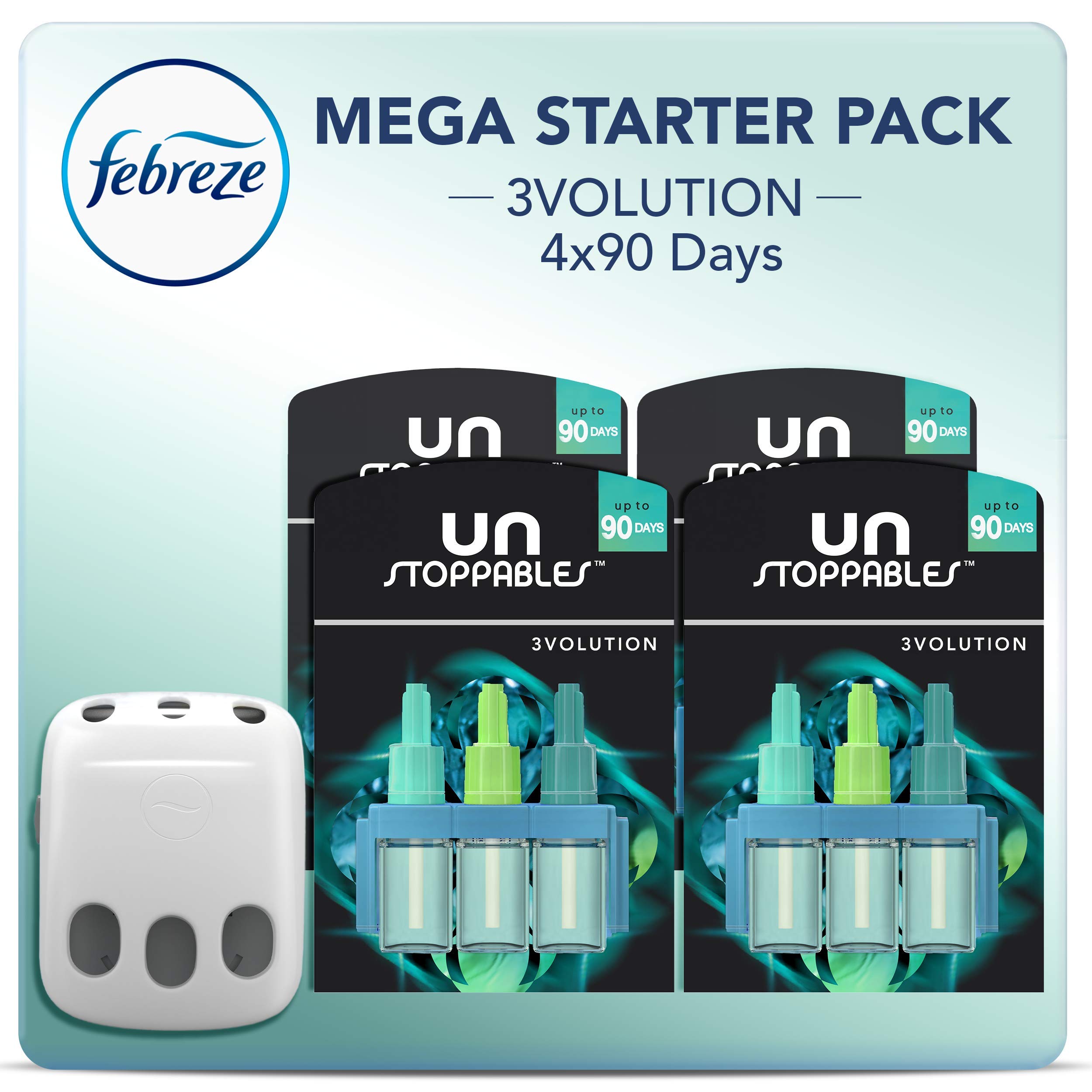 Febreze Unstoppables 3Volution Air Freshener Plug-In Diffuser Mega ...