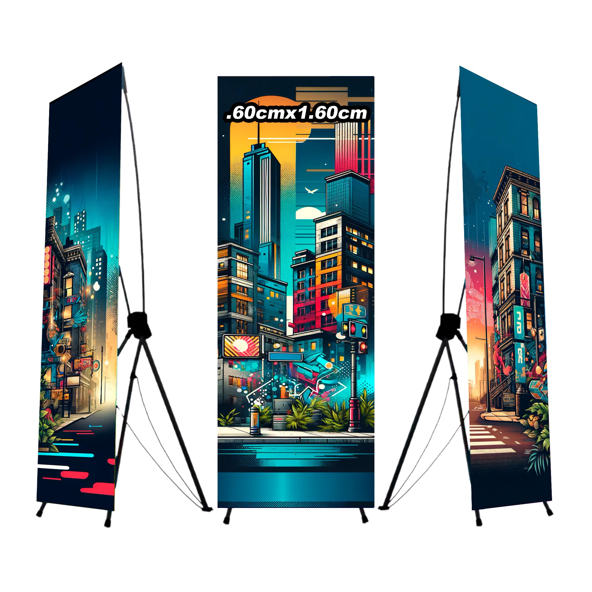 Porta banner publicitario reforzado araña de fibra de vidrio y metal de ...